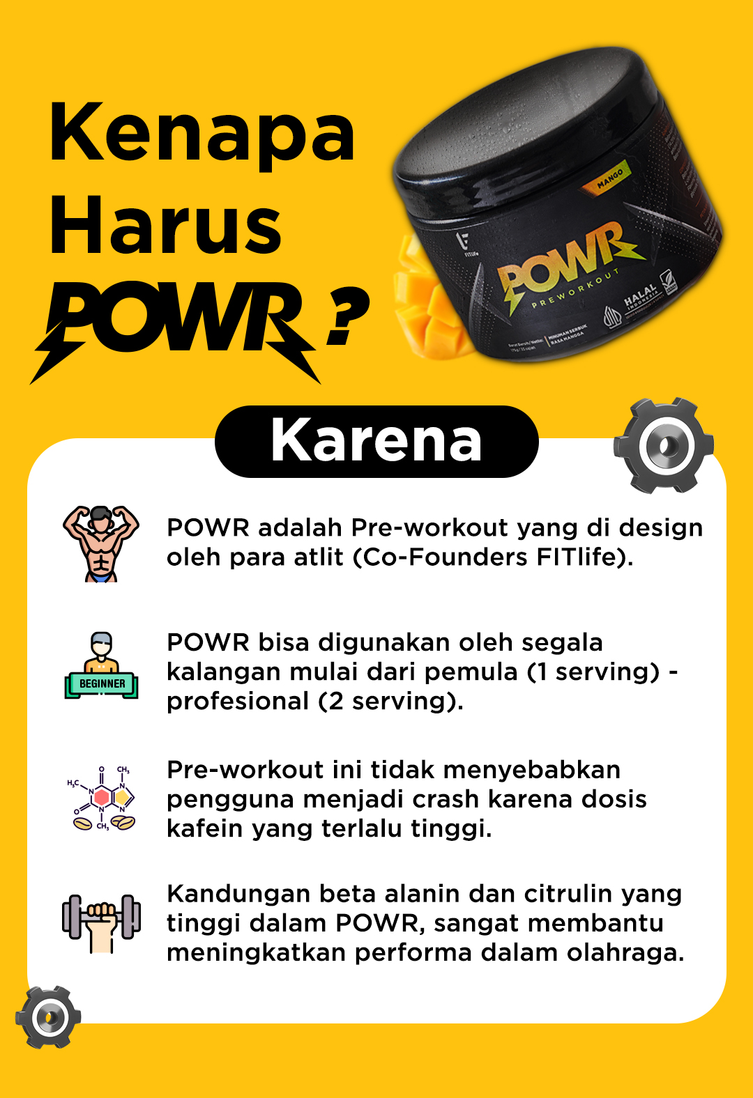 Jual FITlife POWR Pre Workout All Variant | BPOM & Halal | Shopee Indonesia