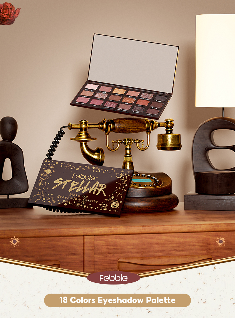 Jual OHSOME-FEBBLE 18 colors Stellar Make Up Eyeshadow Palette /baked ...