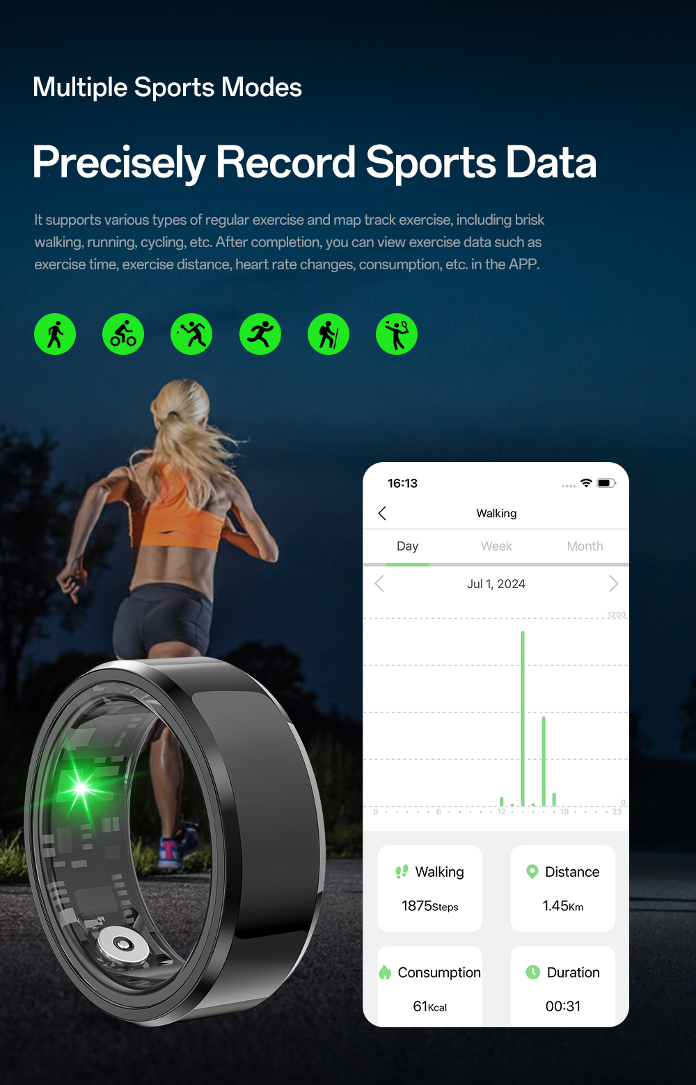 Jual Aolon Ring Gen3 Smart Ring Original Heart Rate & Blood Oxygen ...