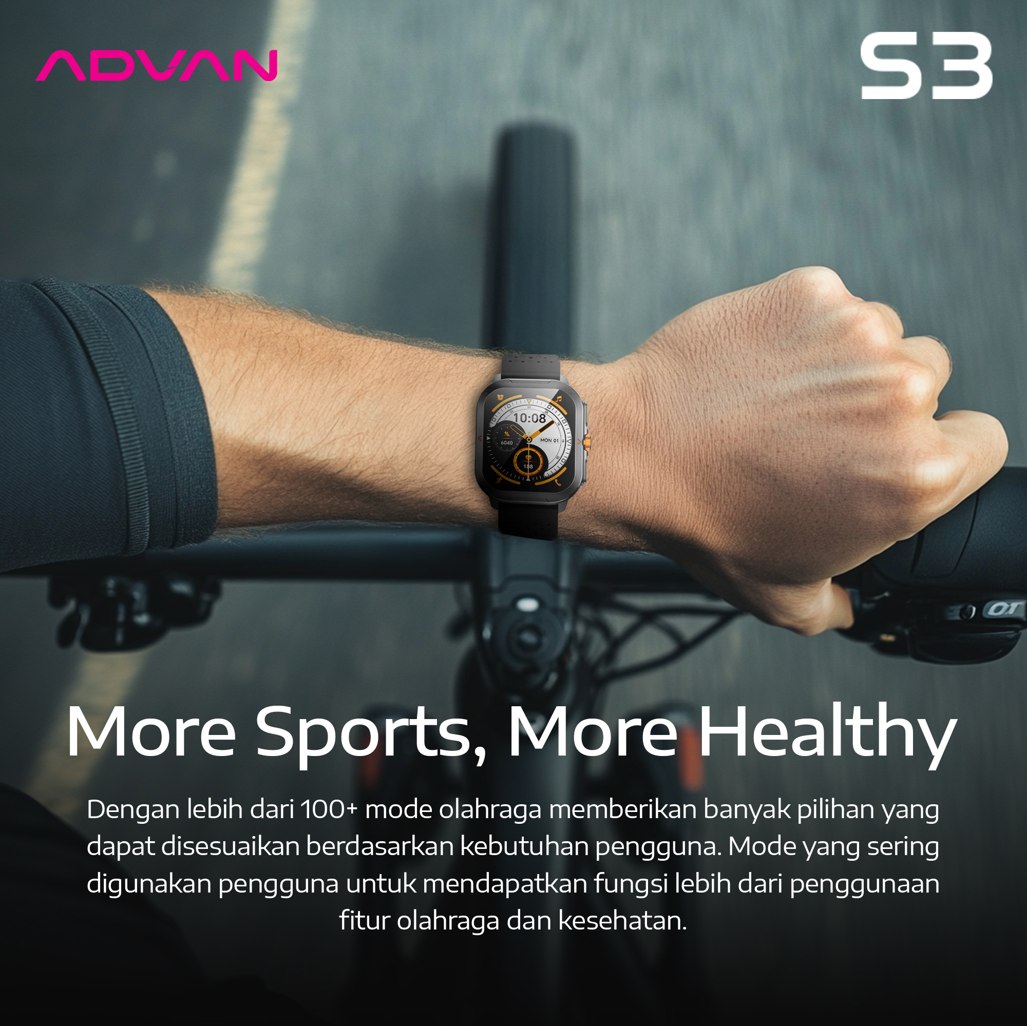 Jual [NEW LAUNCH] ADVAN Smartwatch S3 | 1.99" Inch Display | Zinc+ ...