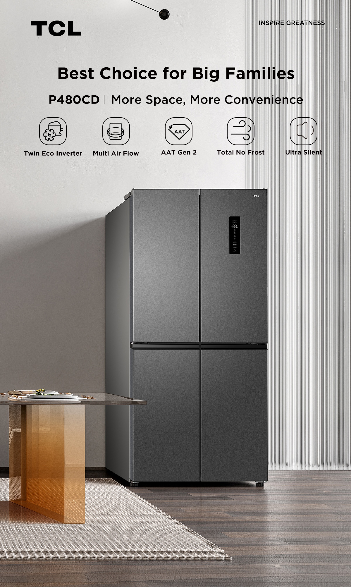 Jual TCL Kulkas 4 Pintu - Kapasitas 439L - Big Capacity - Twin Eco ...