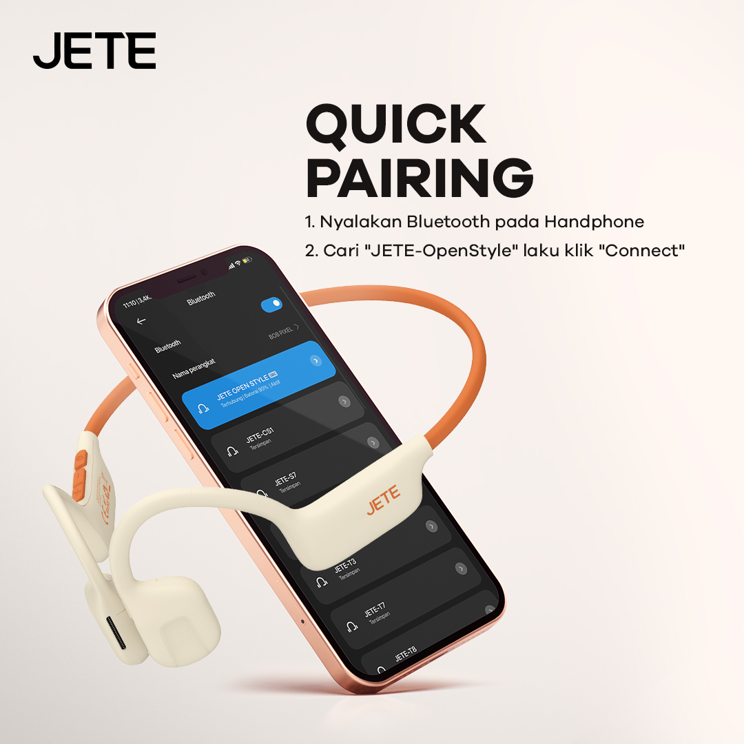 Jual JETE Headset Open Style Running Open Ear Air Conduction IPX4 ...