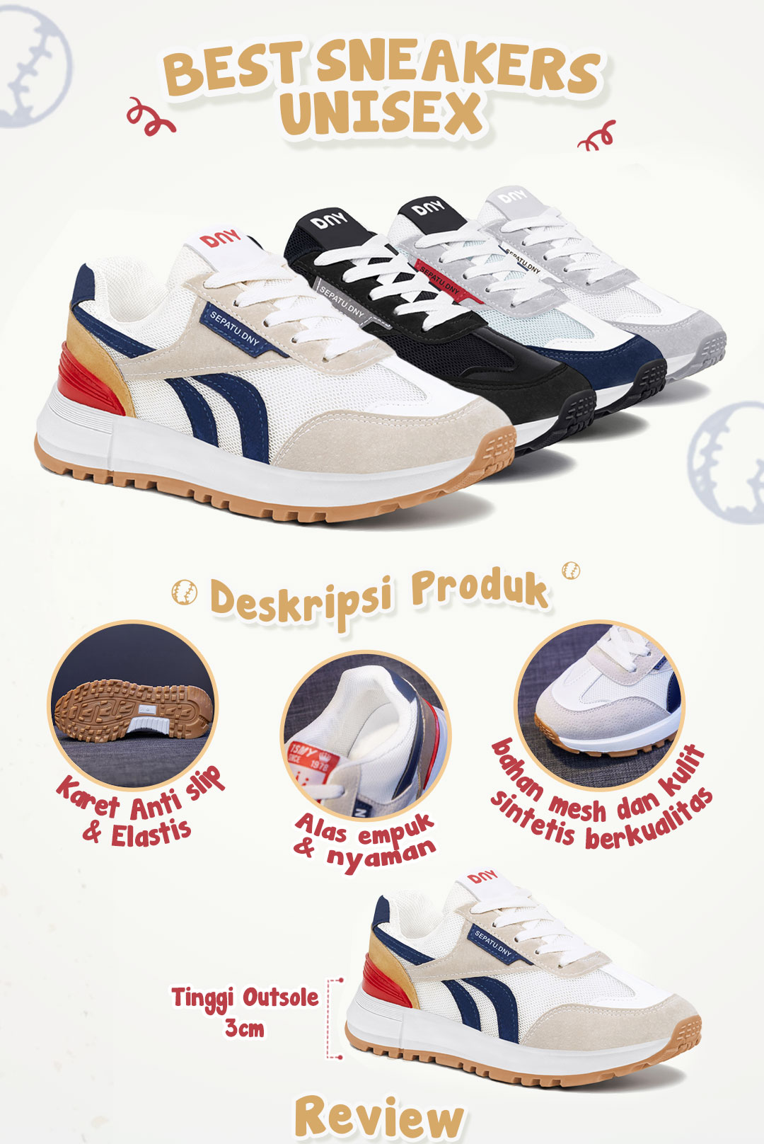 Jual Sepatu DNY Sepatu Olahraga Wanita Sneakers Lari Cewek Kekinian ...