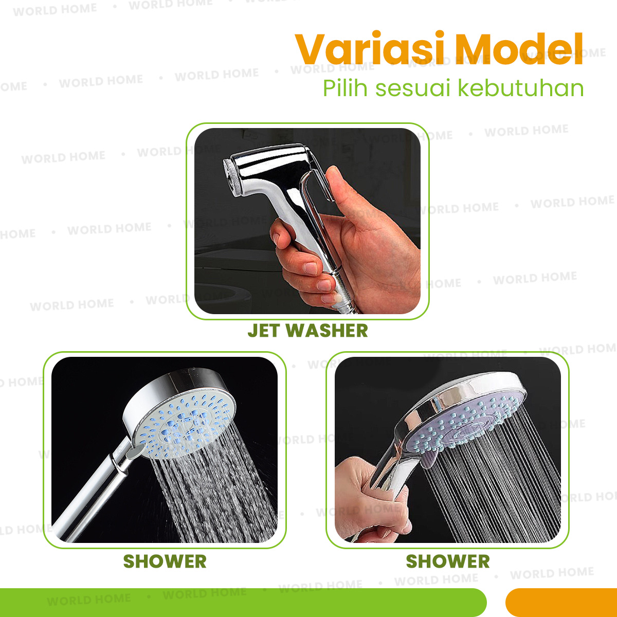 Jual World Home Shower Mandi 3 In1 Shower Kamar Mandi Satu Set 5 Mode Shower Head Simple Kepala ...