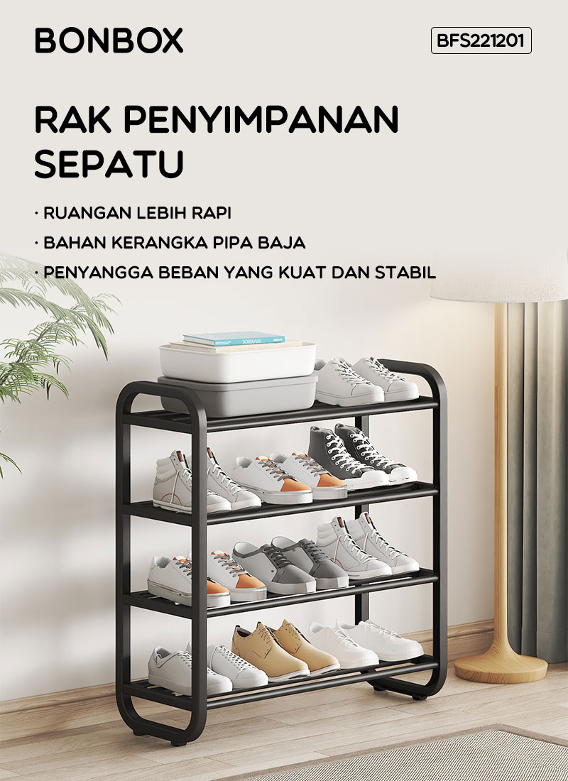 Jual BONBOX Homeliving - Rak Sepatu 4 Layer Floating Shelf Serbaguna ...