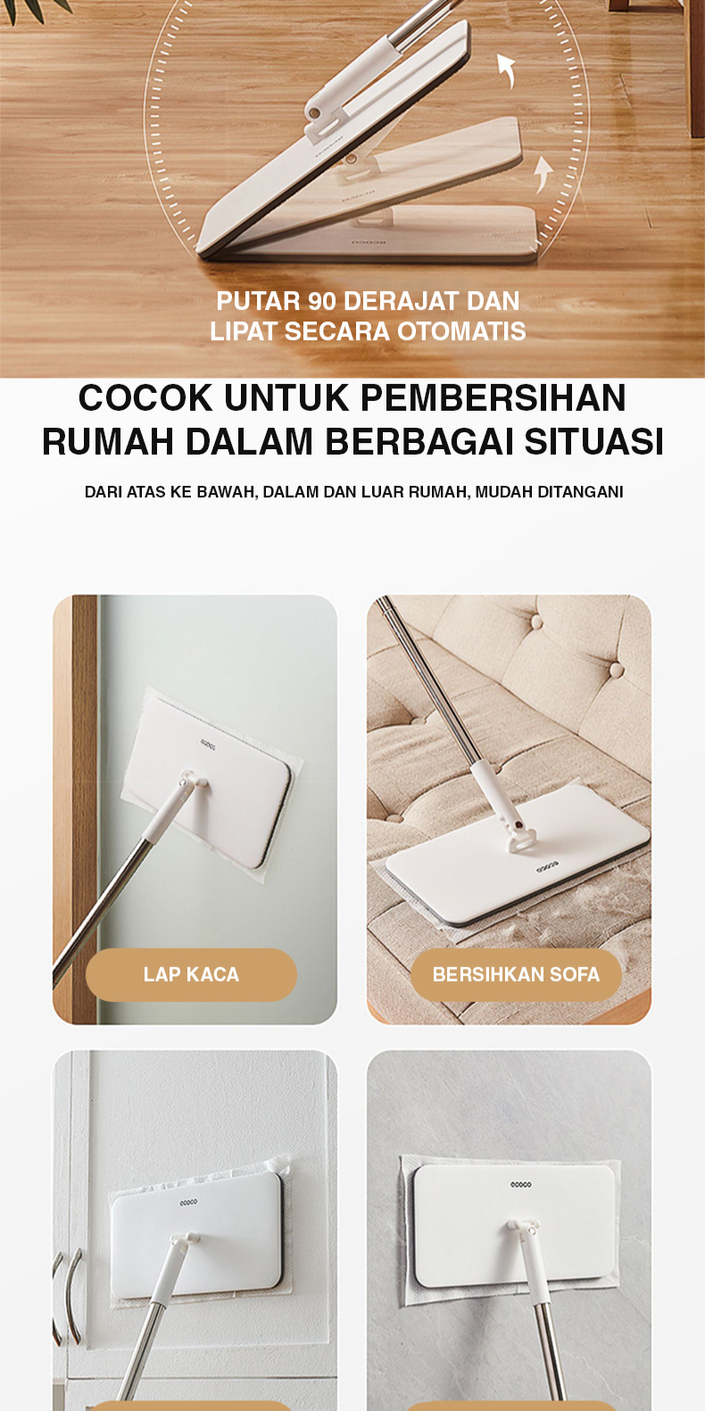 Jual ECOCO Disposable Mop - Pel Lantai Premium Pel kering Pel Basah ...
