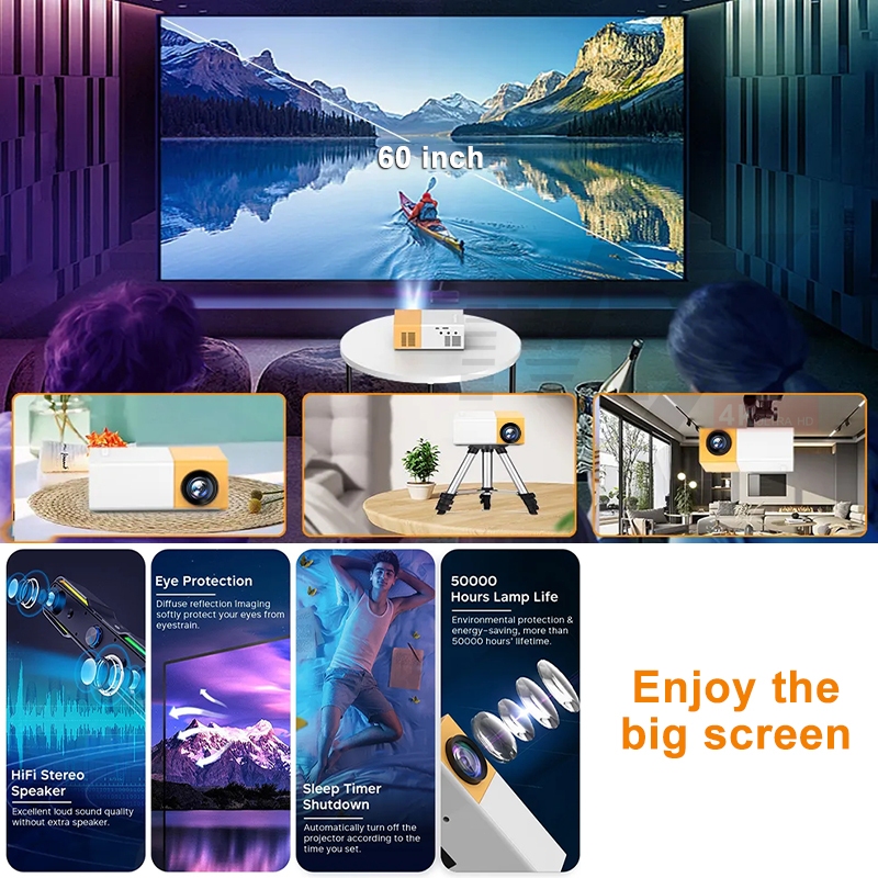 Jual Tripsky YG300 Mini Proyektor Dukungan Untuk Mirroring Ponsel Rumah ...