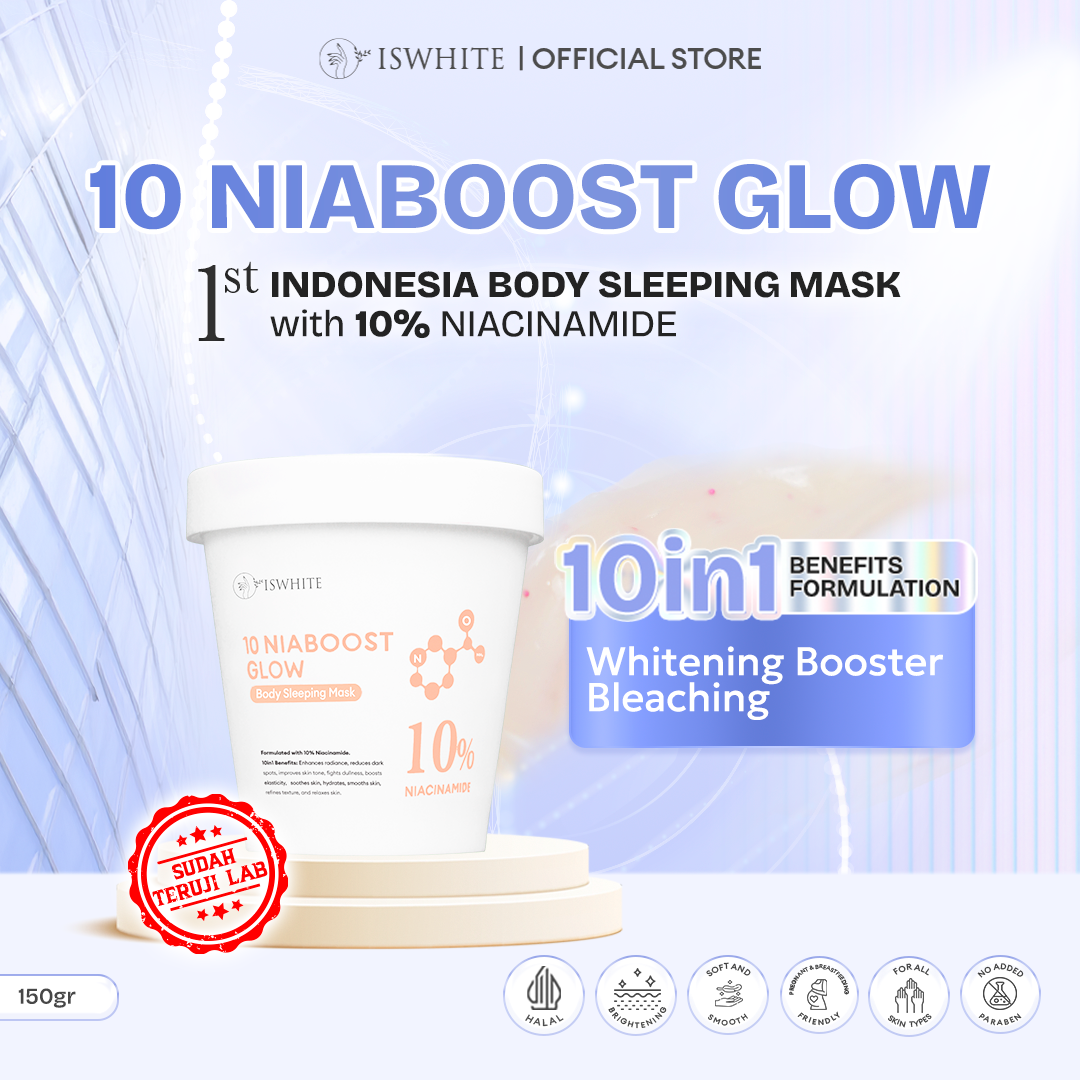 Jual [ BODY CARE VIRAL ] ISWHITE 10 Niaboost Glow Sleeping Body Mask ...