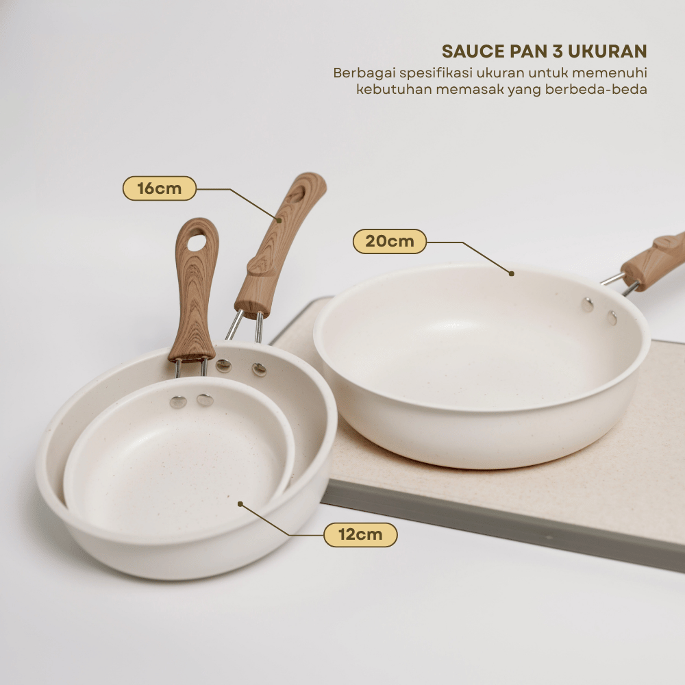 Jual Funkoo Sauce Pan Anti Lengket 3 Ukuran 12CM 16CM 20CM Wajan Panci ...