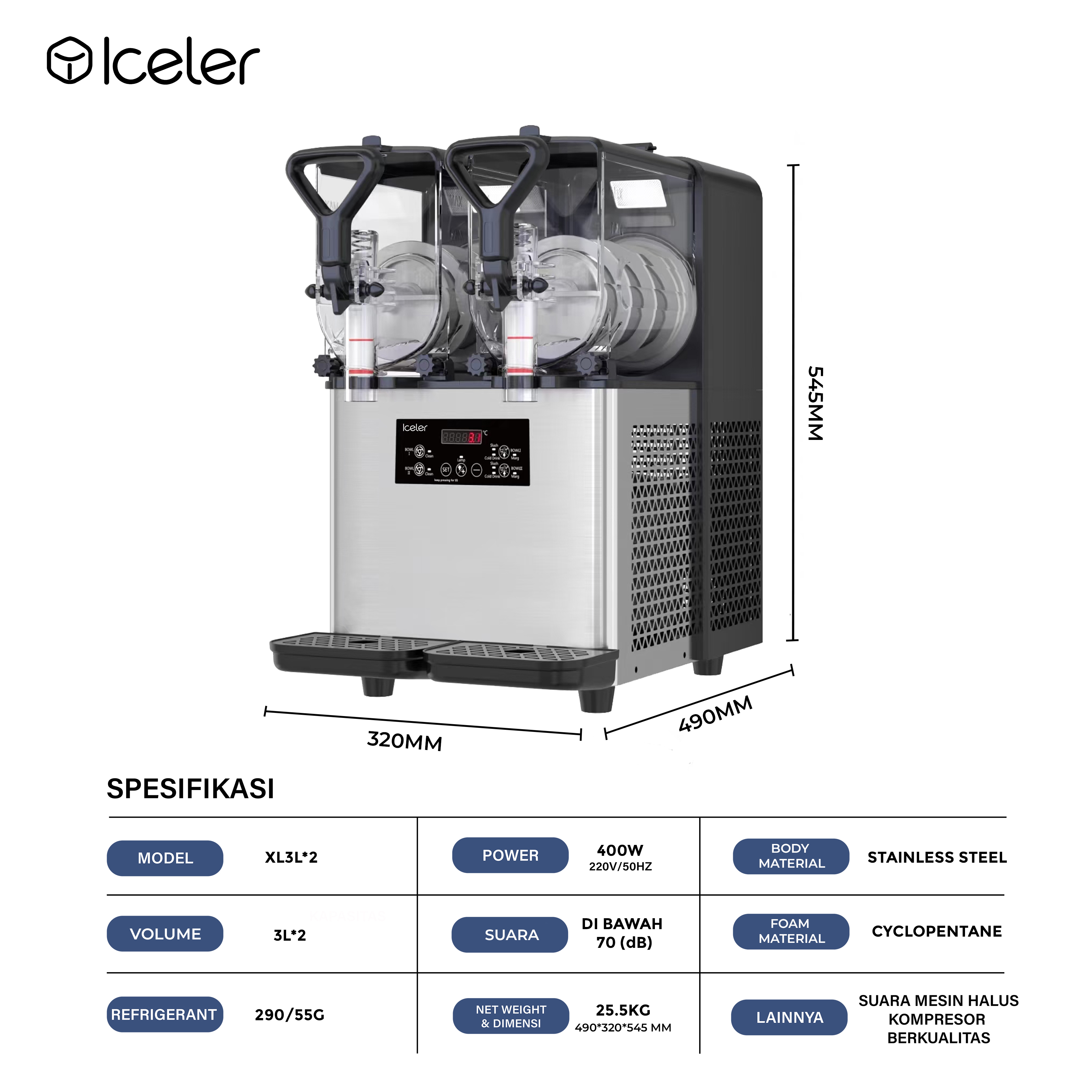 Jual Slushy Machine Iceler Mesin Slush/ Cold Drink/ Margarita/ Jus ...