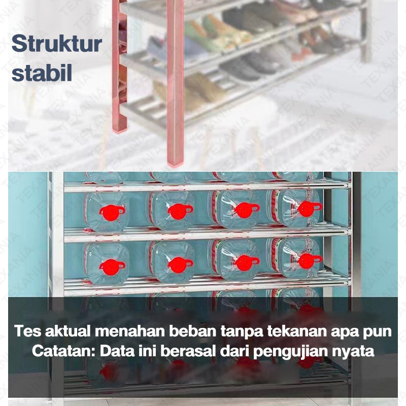 Jual TEXANIA Rak Sepatu Stainless Steel 3/4/5 Tingkat Rak Sepatu Kokoh ...