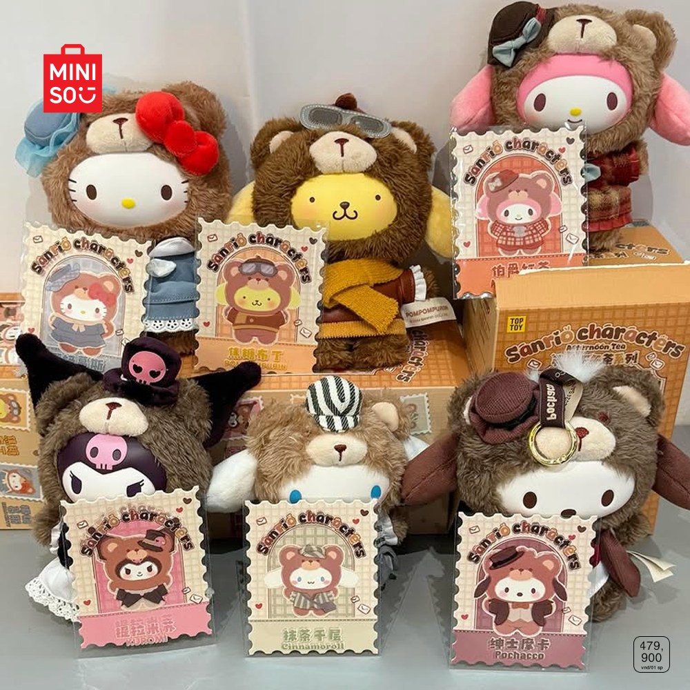 Jual Miniso X Sanrio Family British Afternoon Tea Vinyl Face Plush Key ...