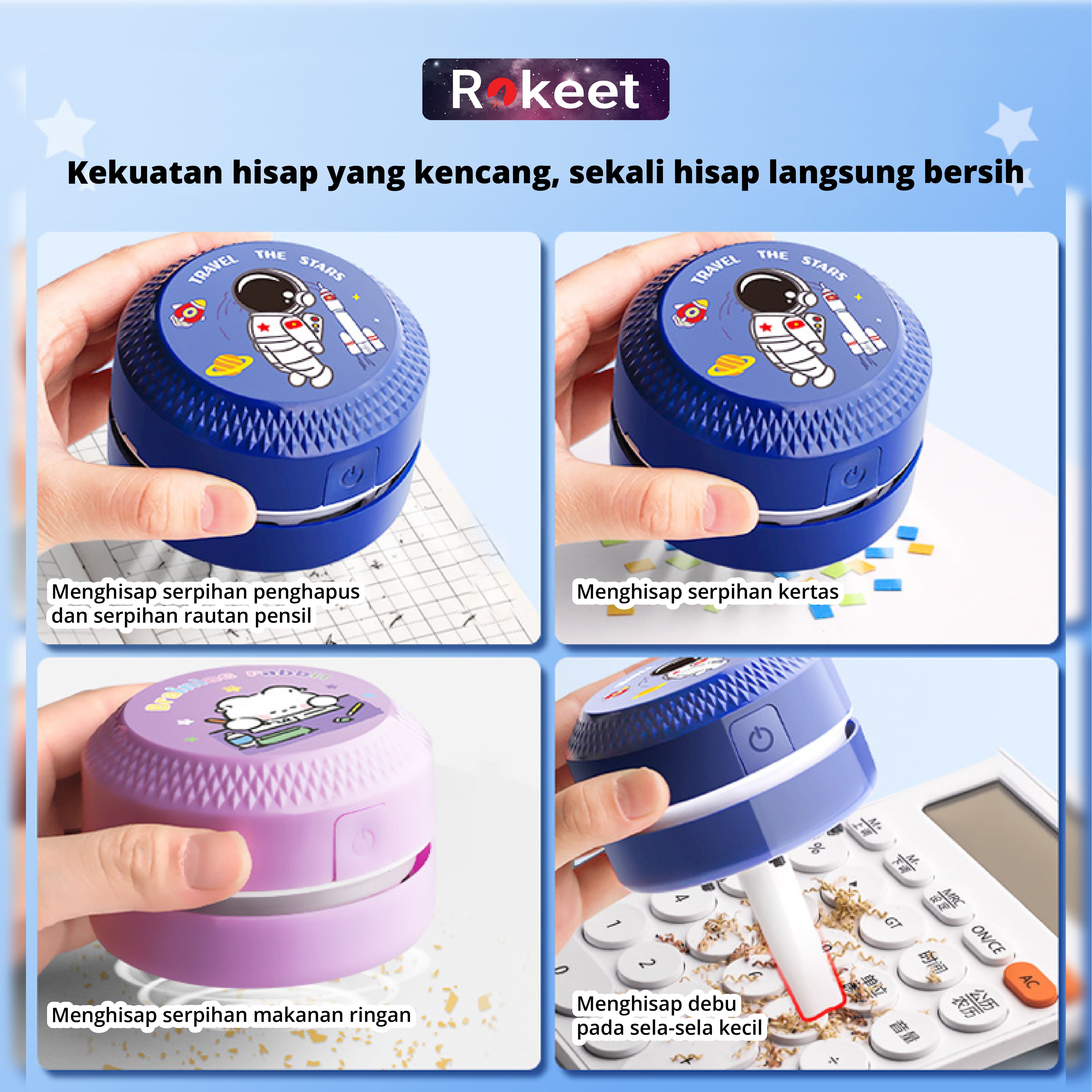 Jual Rokeet Desktop Vacuum Cleaner Mini Portable Pembersih Debu Pada ...