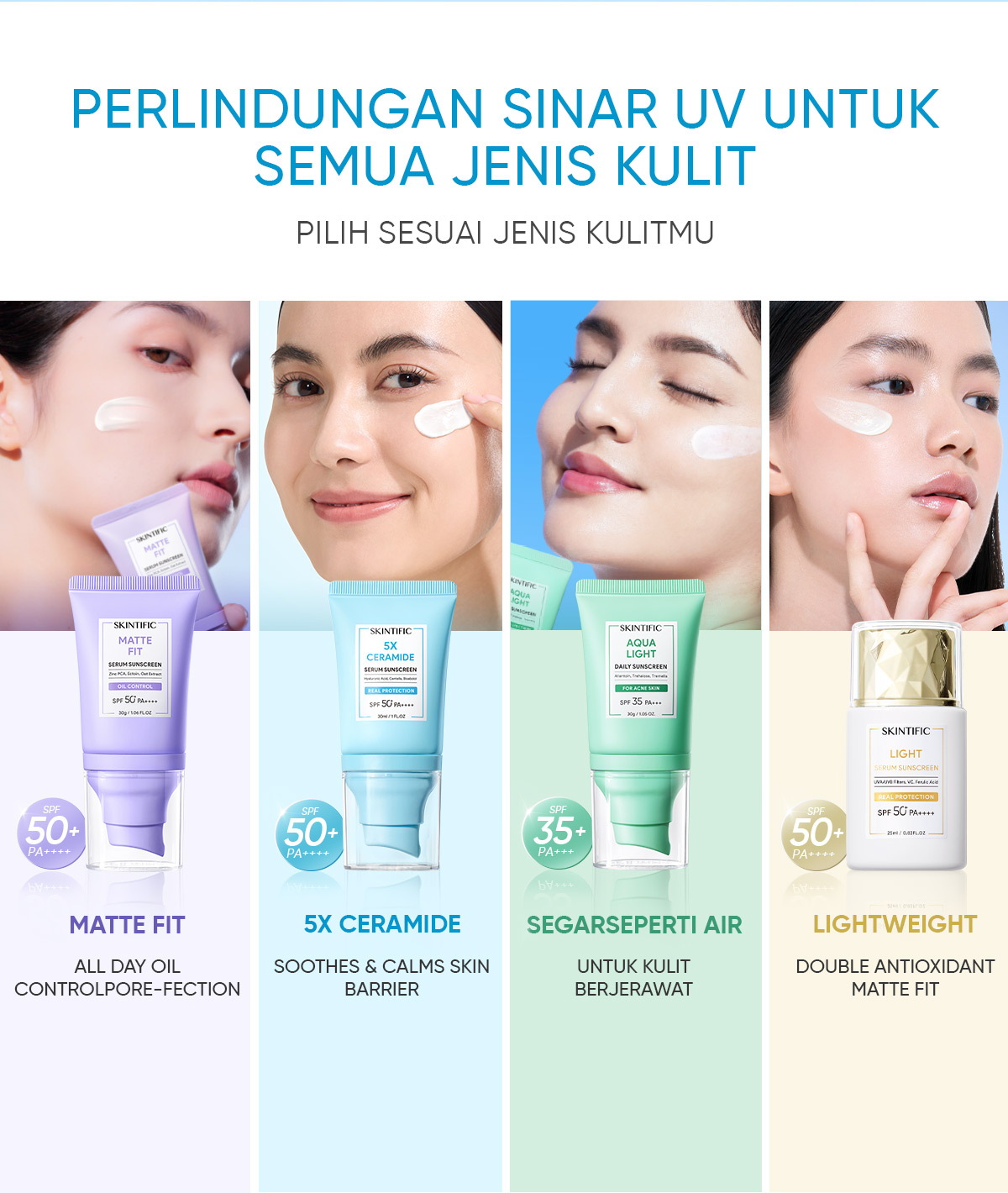Jual SKINTIFIC - Aqua Light Daily Sunscreen SPF 35 PA+++ 50ml | Acne ...