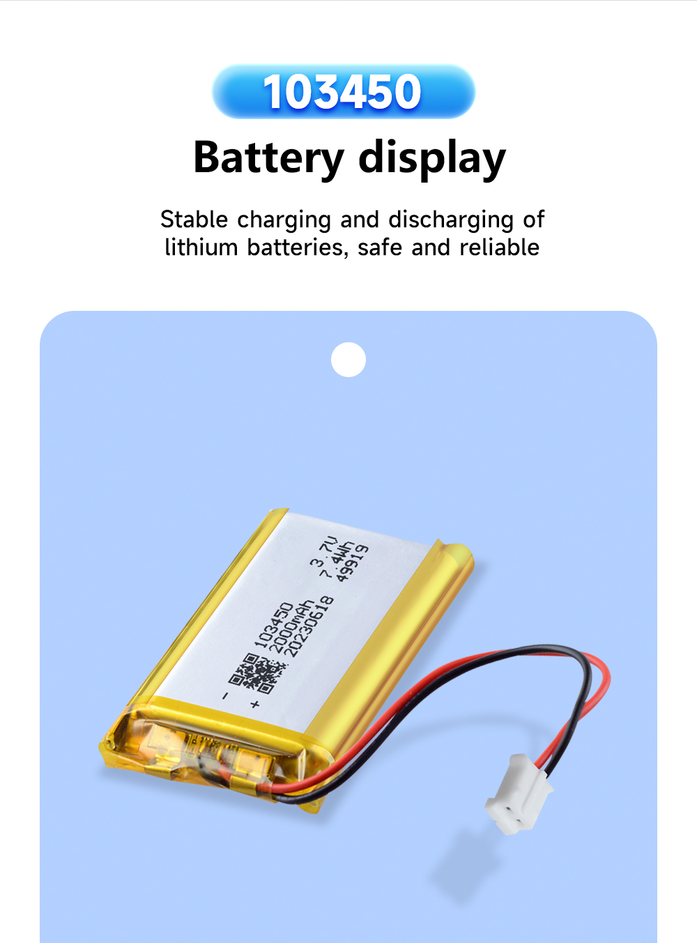 Jual PALO Baterai Universal battery 103450 10*34*52mm 3.7V Li-ion ...