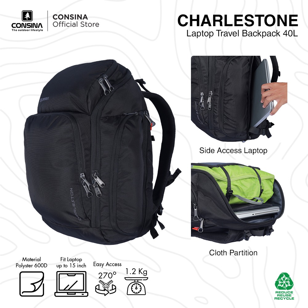 Jual Consina Charleston Ransel Travel Laptop 15Inch | Outdoor Backpack ...