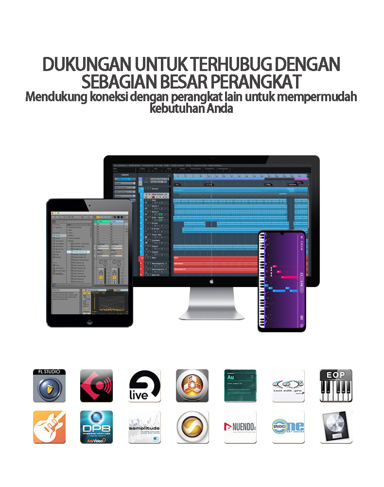 Jual Benston Music - piano profesional 61 tombol, piano listrik pintar, keyboard portabel ...