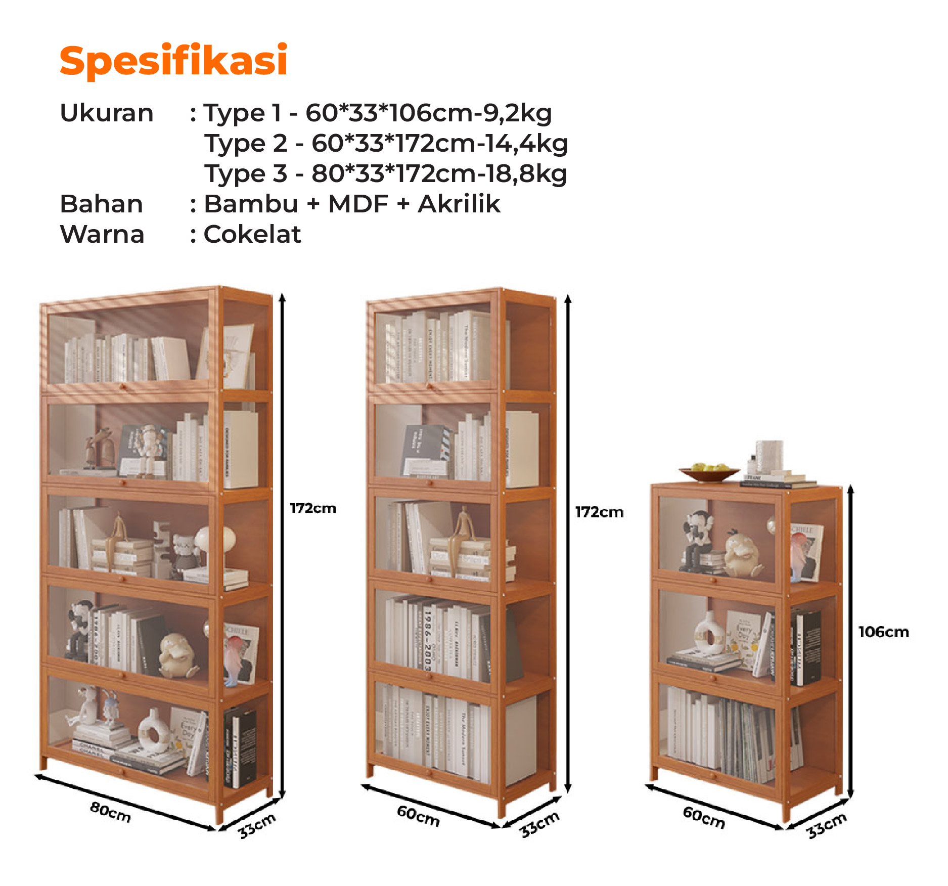 Jual Homedoki Bambu - Lemari Dapur / Lemari Display / Lemari Buku ...