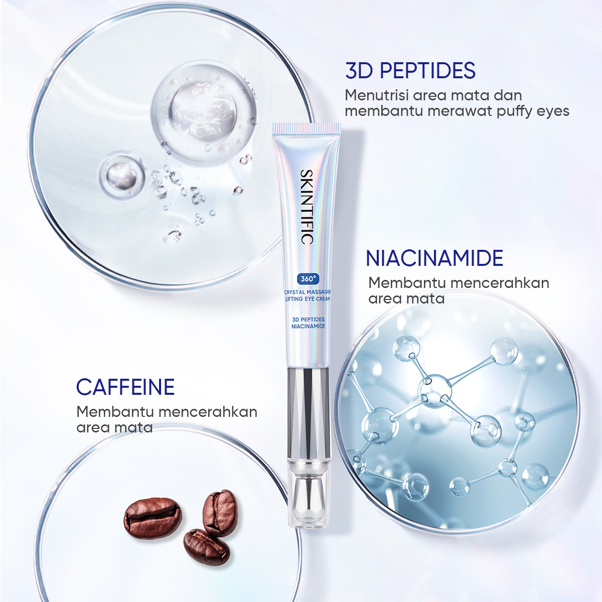 Jual SKINTIFIC - 360° Crystal Massager Lifting Eye Cream 20ml | Dengan Massager Getar Eyecream ...