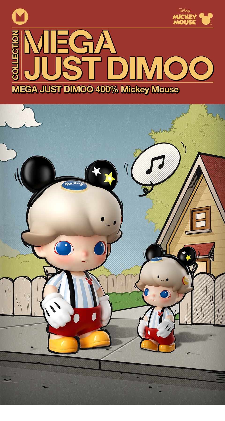Jual POP MART MEGA JUST DIMOO 400% Mickey Mouse Limited Edition ...