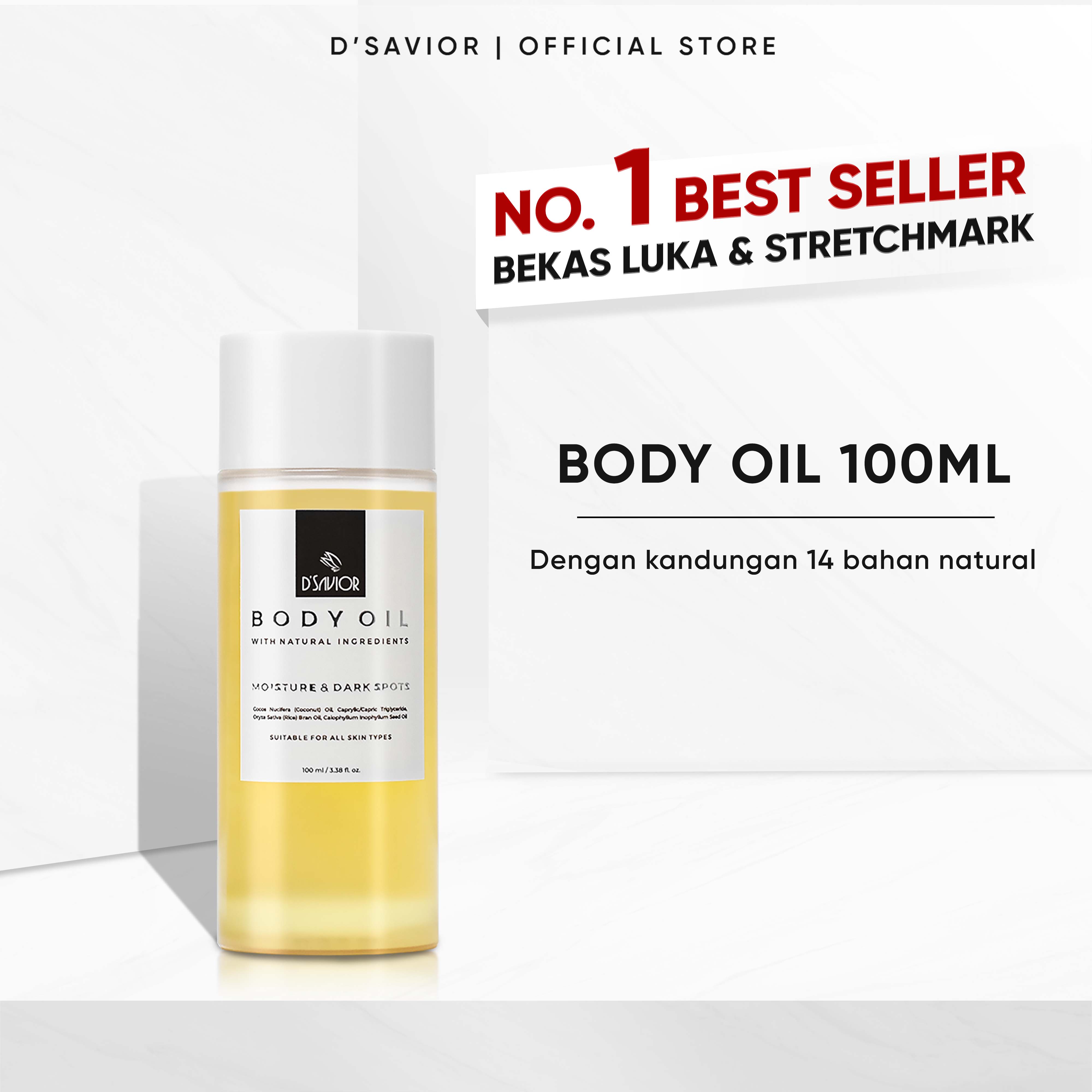 Jual [NEW SIZE] D’SAVIOR Body Oil 100ml | Penghilang Bekas Luka, Eksim ...
