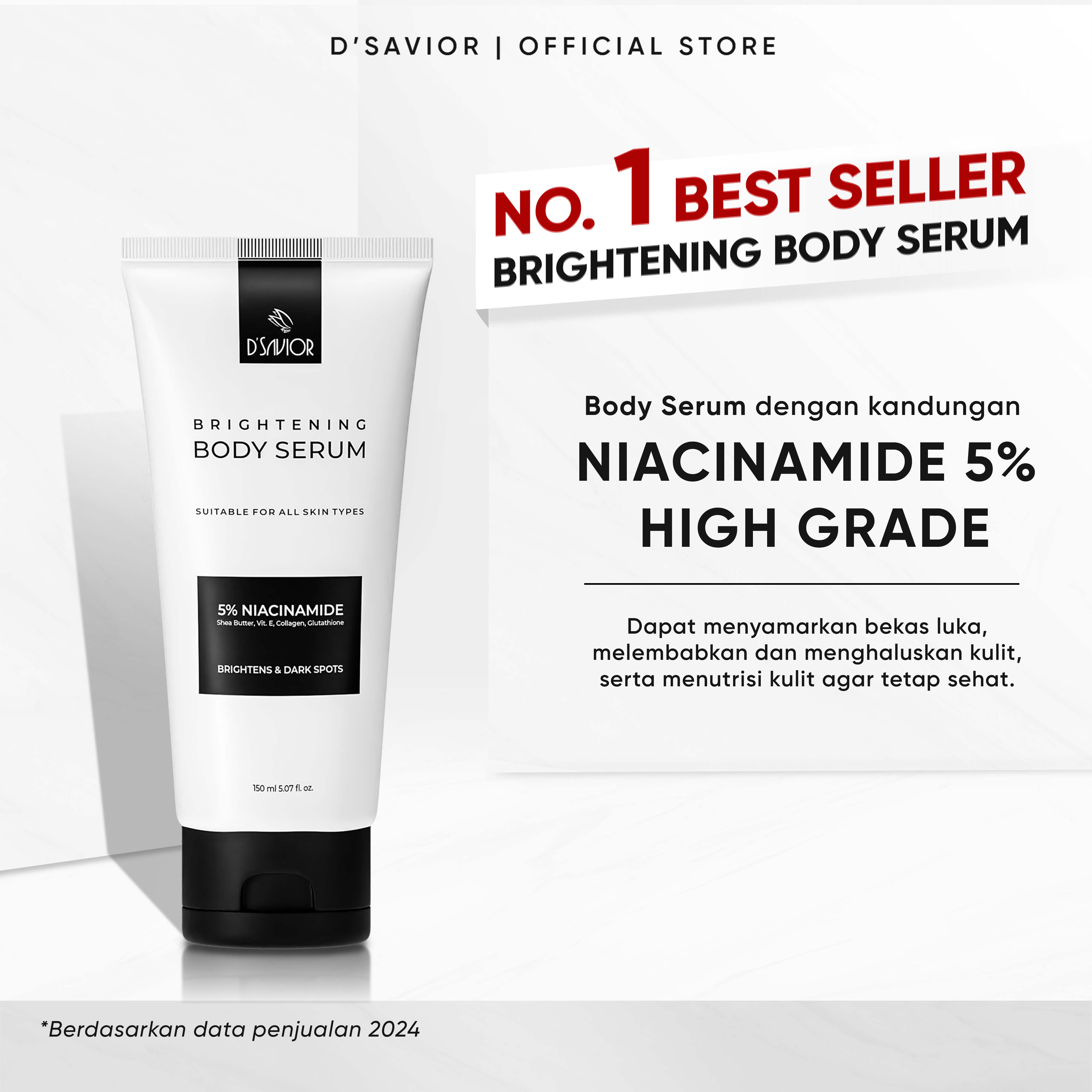 Jual D'SAVIOR Body Serum Brightening Niacinamide 5% | Travel Size 50ml ...