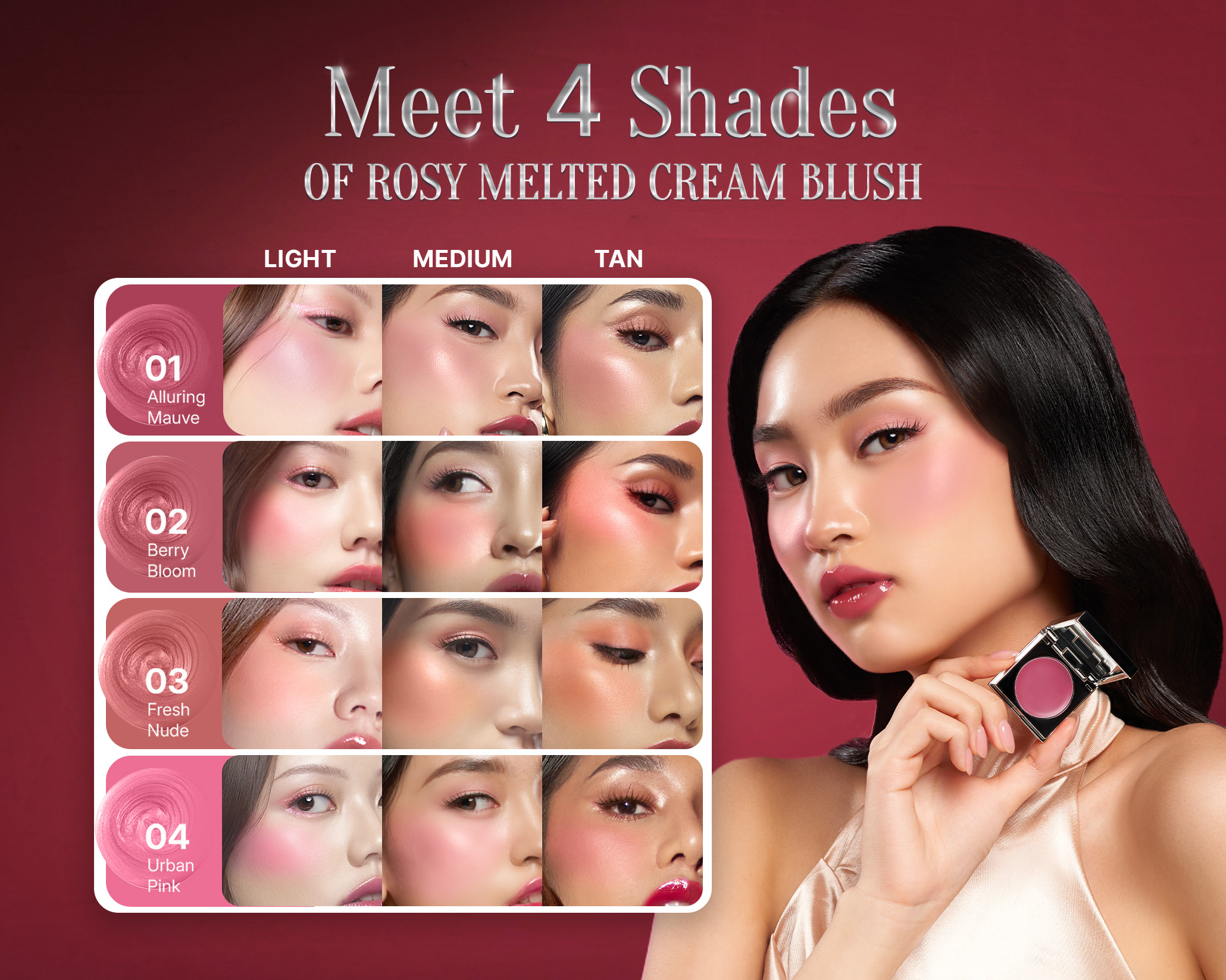 Jual TRUEVE Rosy Melted Cream Blush - Cream to Powder Blush Merona Lembab Mudah di Blend Velvet ...