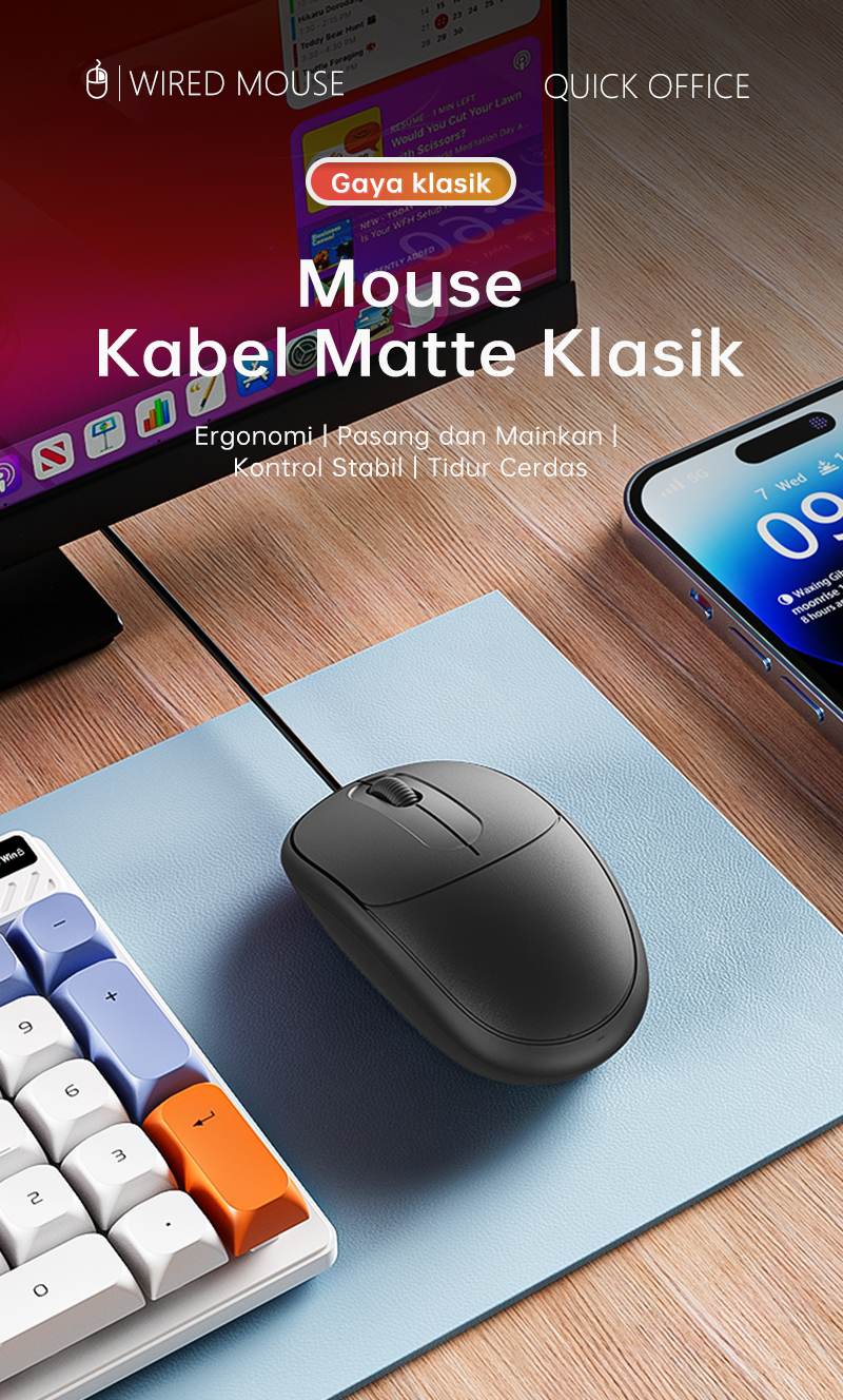 Jual OLYPS Mouse Kabel USB Mini Optical 1000DPI Office Wired Mouse ...