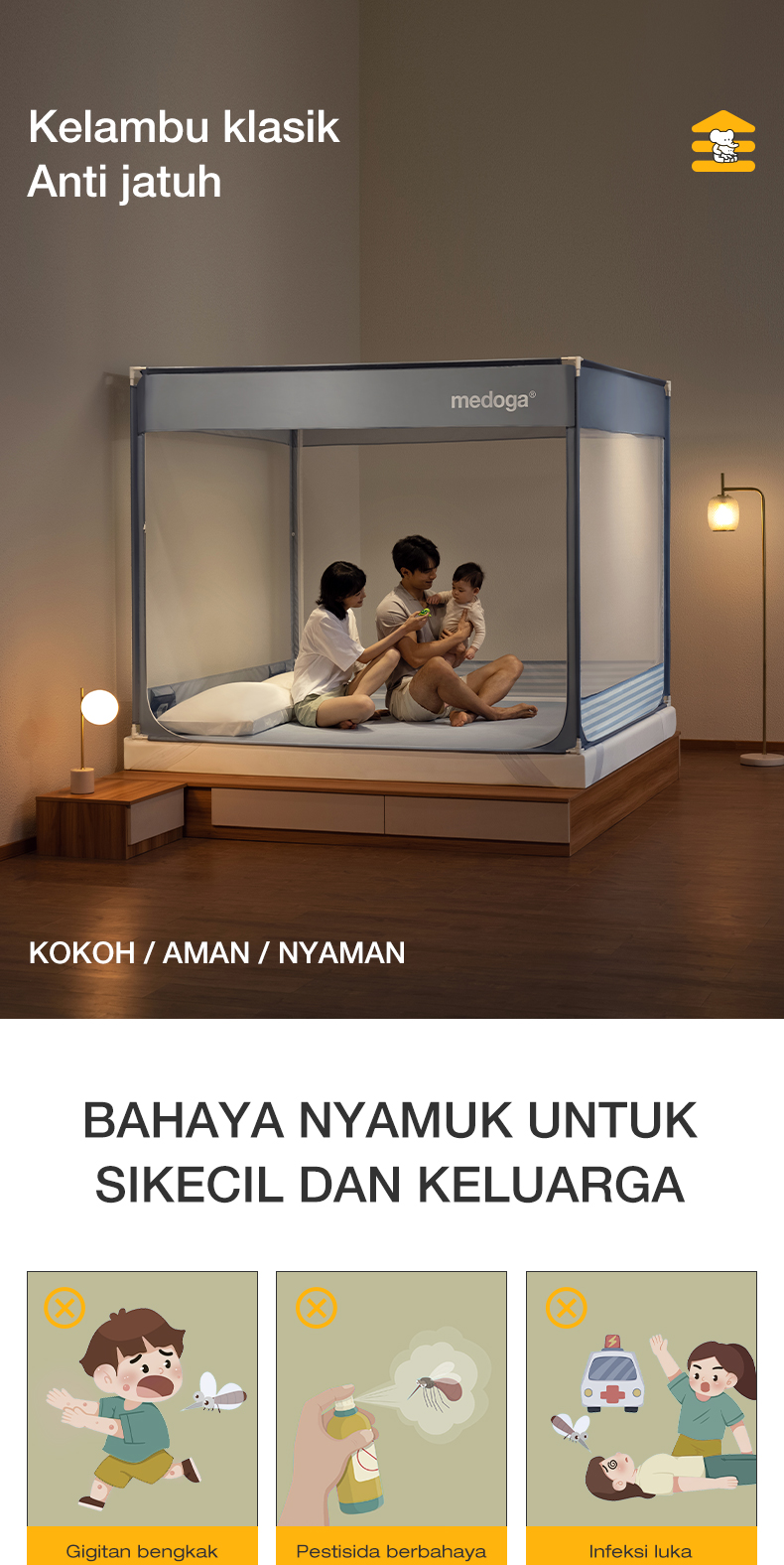 Jual Medoga Kelambu Anti Jatuh Anti Nyamuk Tenda Bayi & Dewasa Jumbo ...