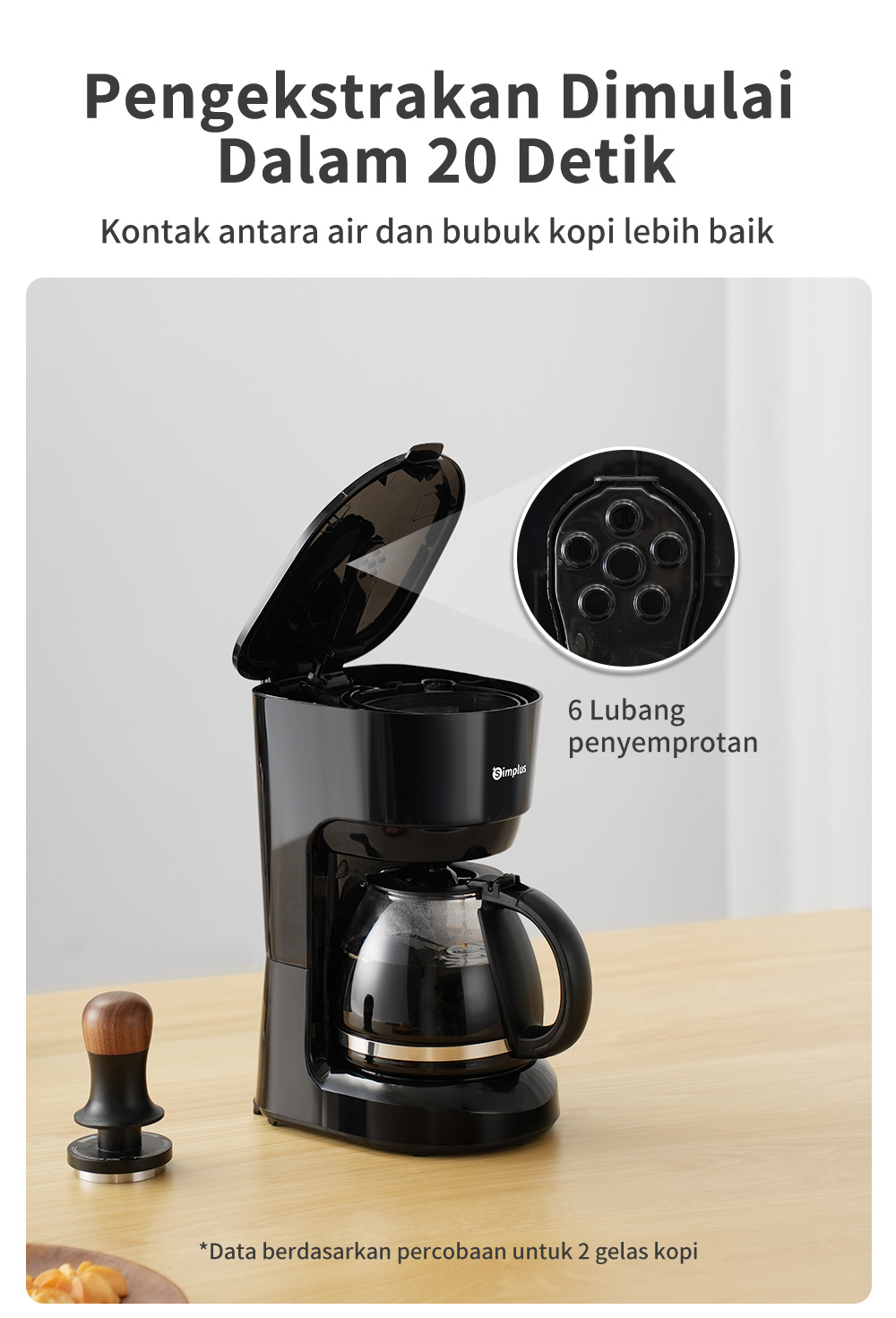 Jual Simplus Coffee Maker Mesin Kopi Drip Rumahan Kapasitas Besar 750ml ...