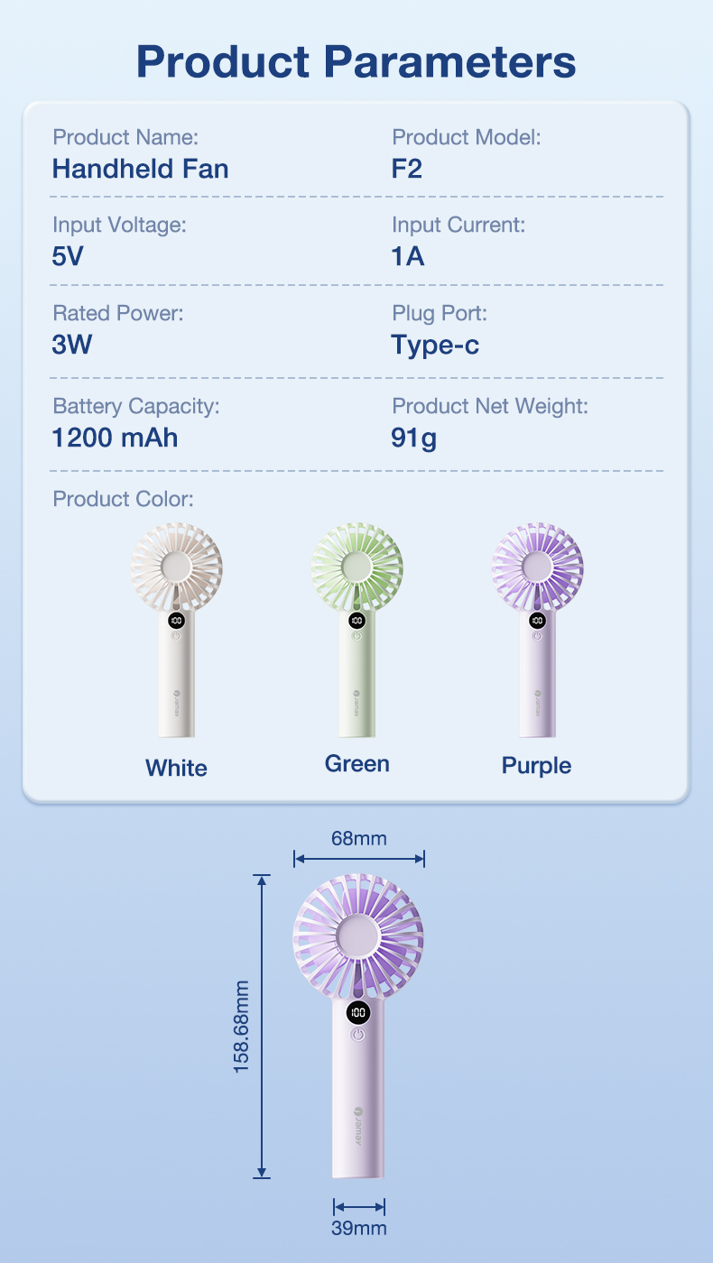 Jual Jamay Mini Kipas Angin Rechargeable Portable Cute Small Hand Fan ...