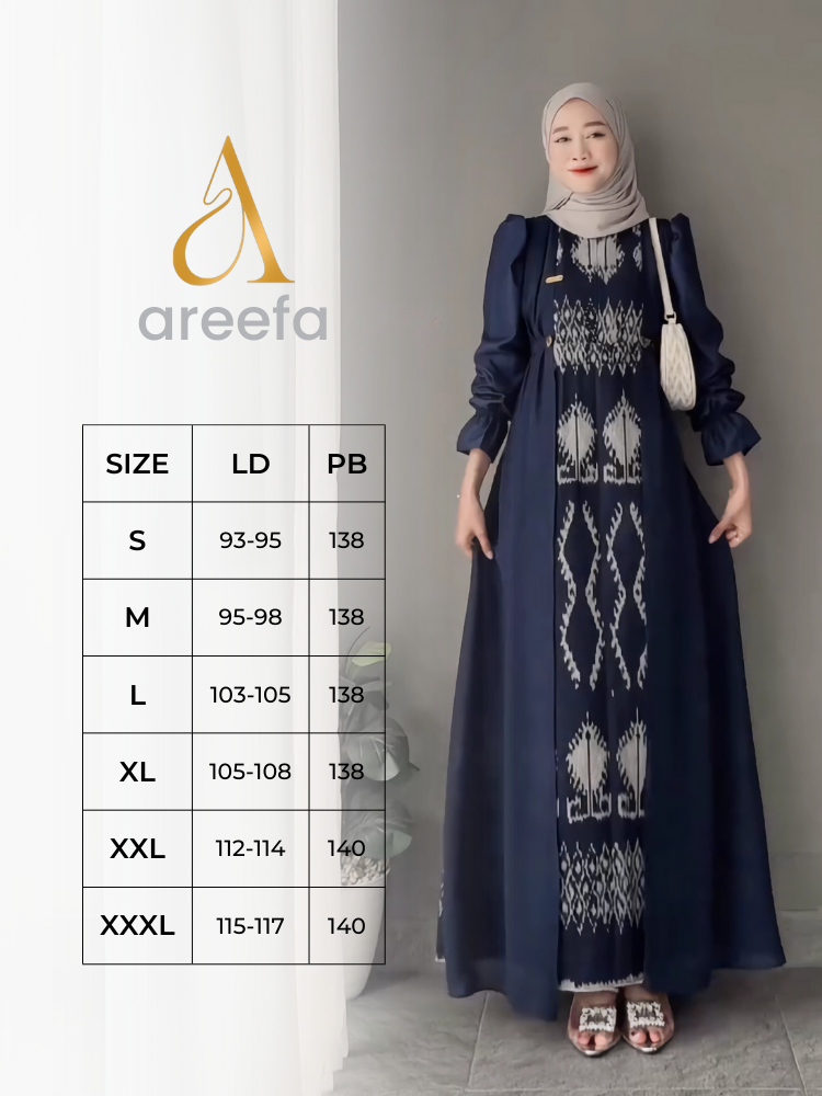 Jual Areefa - Gamis Dress Tenun Etnik Safitri Kombinasi Ceruty Premium ...