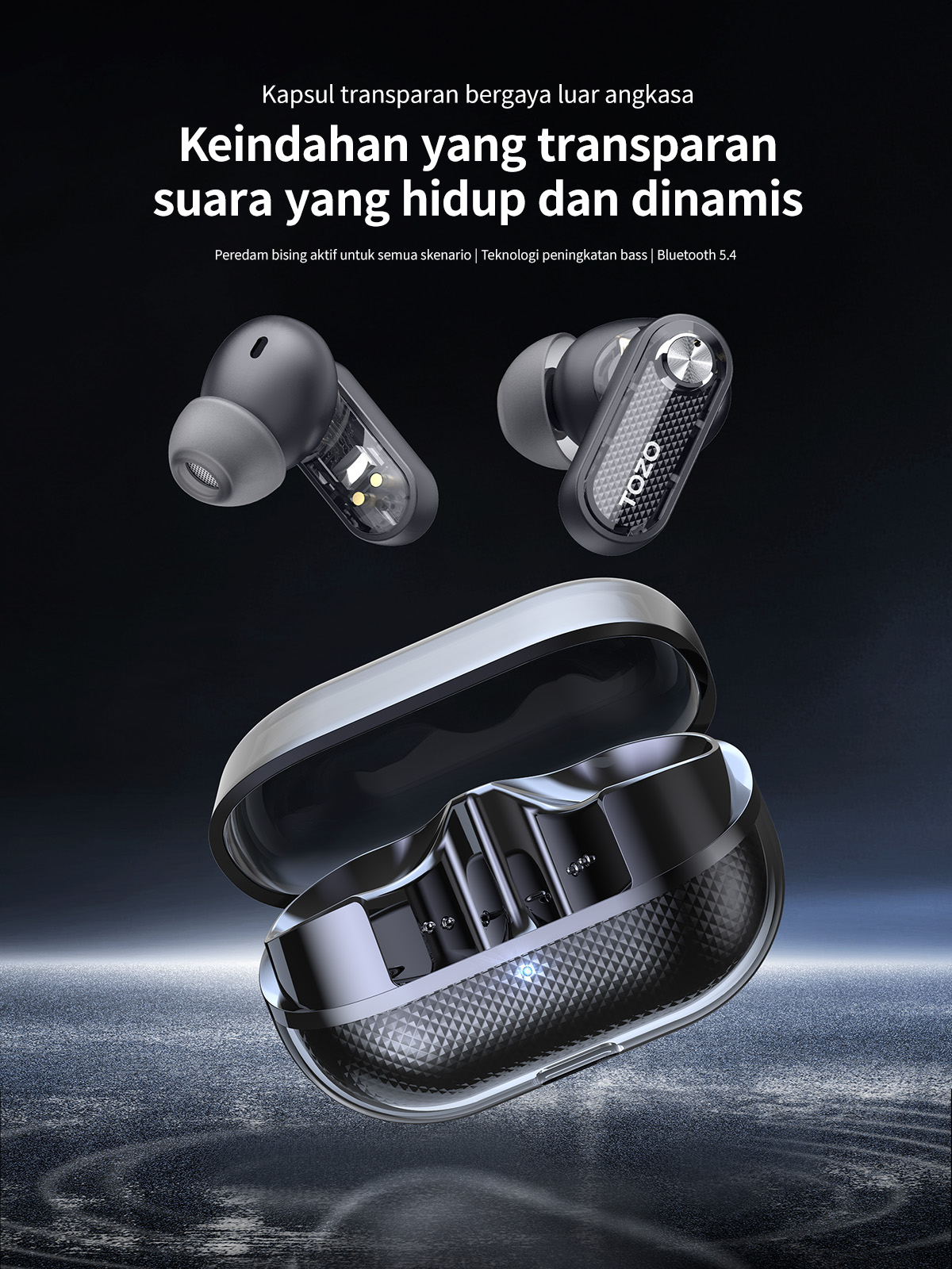 Jual (New launch)Tozo AEROSOUND3 Smart 6 mics Hybrid ANC + AI 4 Mics ENC wireless earbuds Clear ...