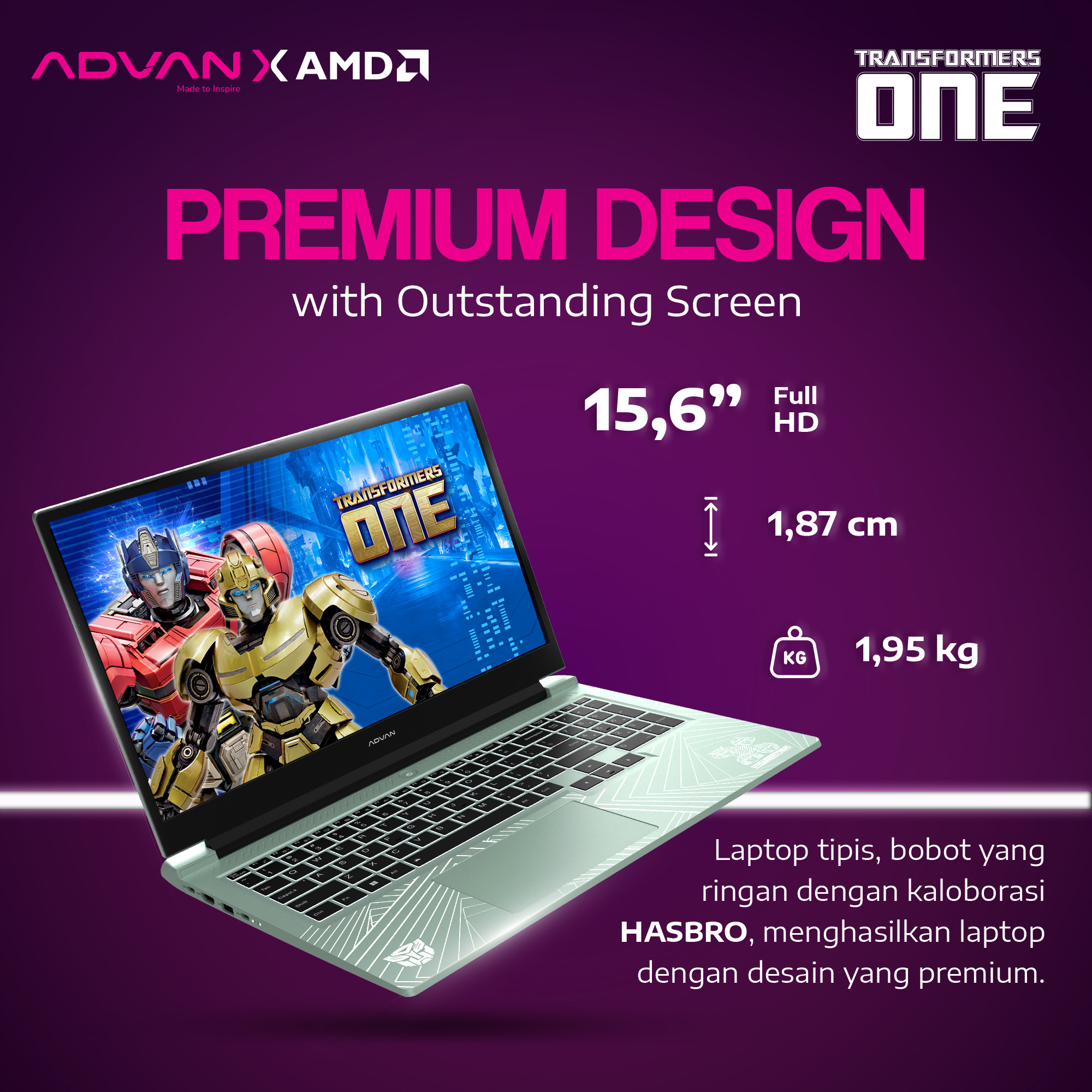Jual [EXCLUSIVE LAUNCH] ADVAN Laptop Gaming Pixwar x Transformers | AMD ...