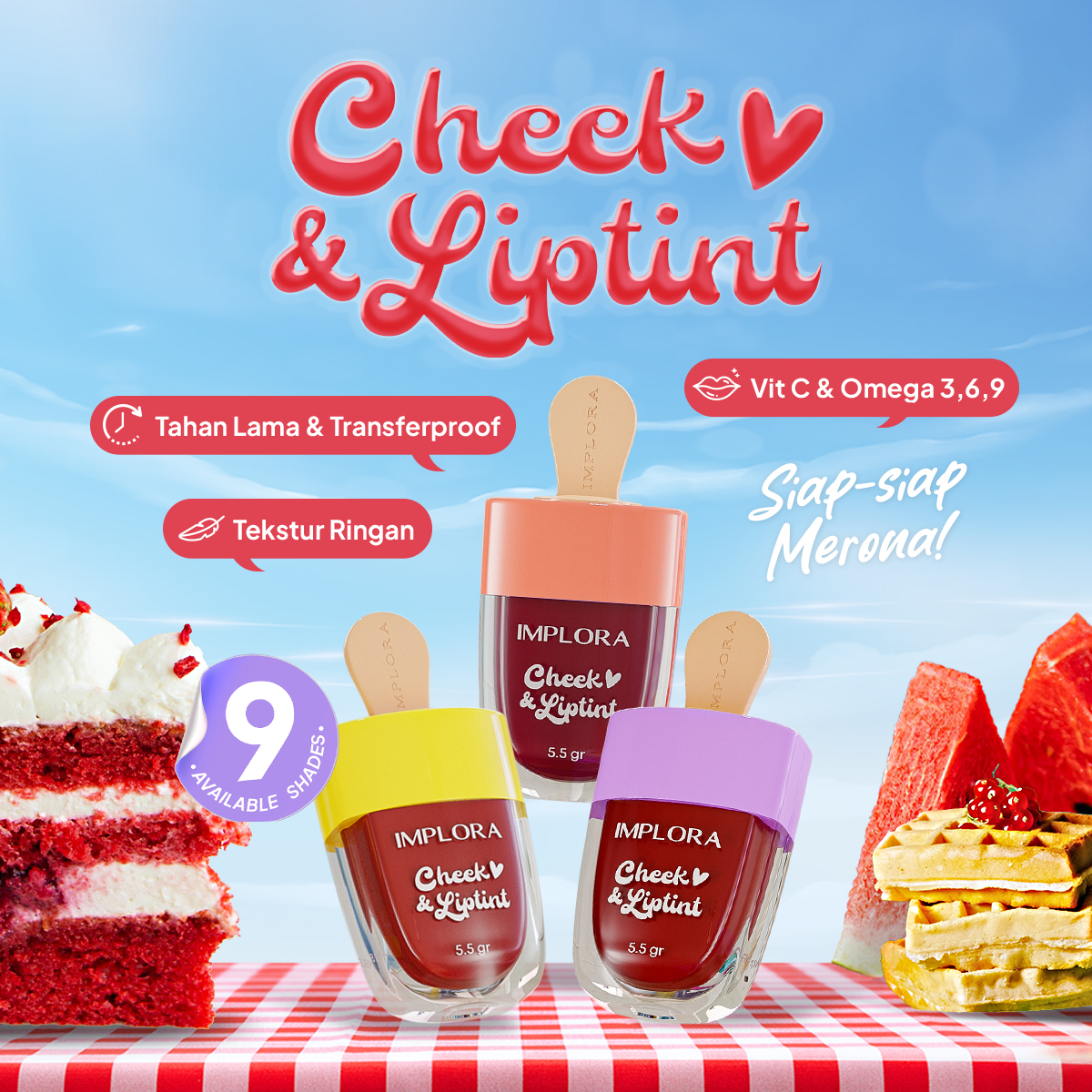 Jual Implora Cheek and Lip Tint | Perona Bibir dan Pipi | Tahan lama ...