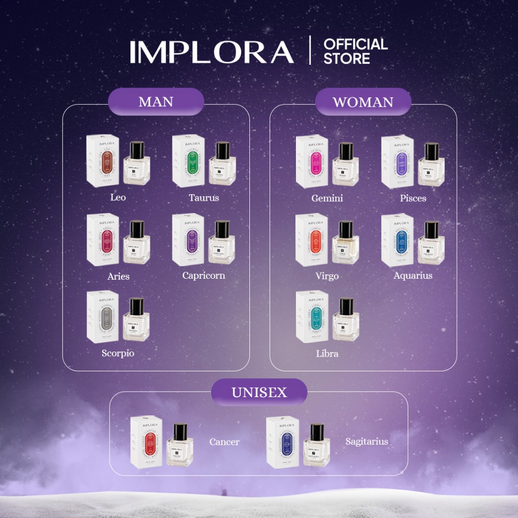Jual Implora Zodiac Series Eau De Parfum | Tahan Lama | Sweet Fresh ...