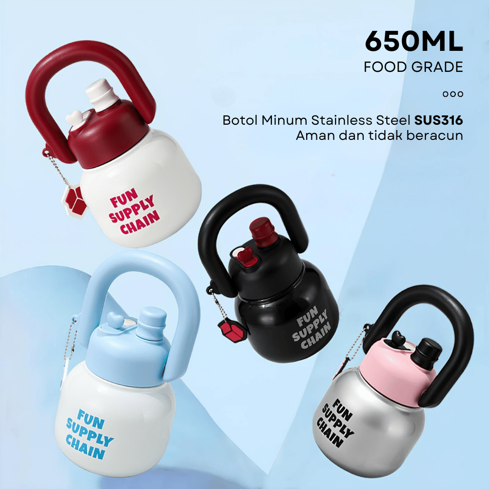 Jual FUNNYCOOK Botol Minum Infused Tumbler Gemoy 650ML Anti Tumpah Tahan Panas Dan Dingin ...