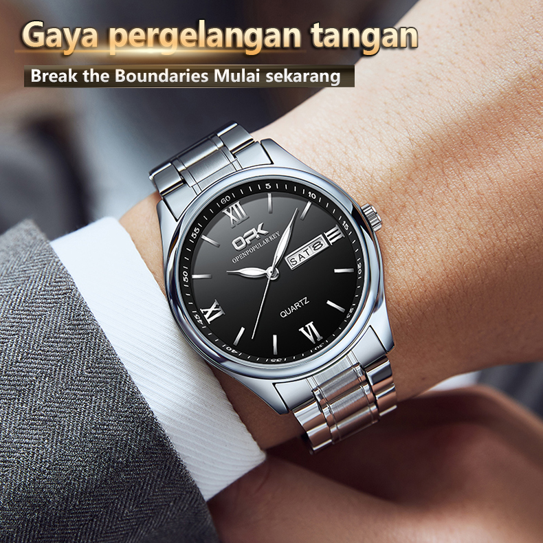 Jual OPK Jam Tangan Pria Anti Air Original Stainless Steel Tanggal ...