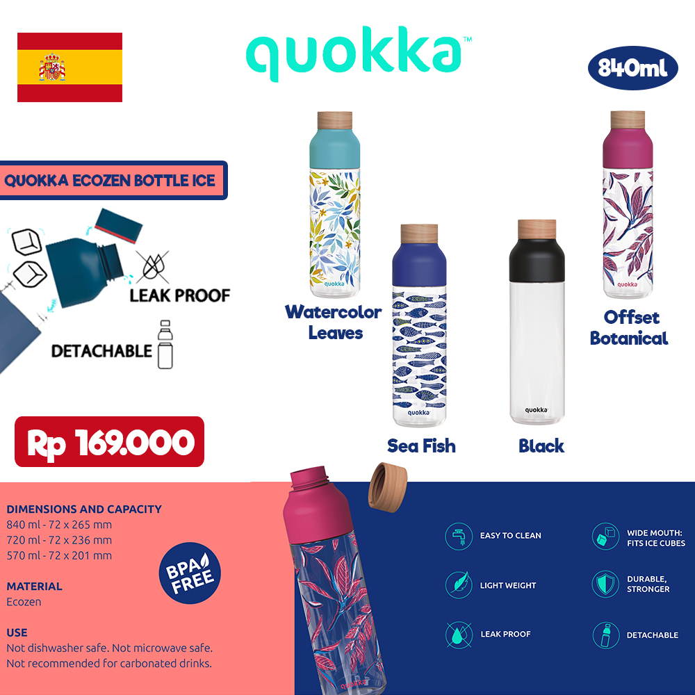 Jual [Best Seller] Quokka Ecozen Bottle Ice 840ml - Botol Minum Dewasa Premium Anti Tumpah BPA ...