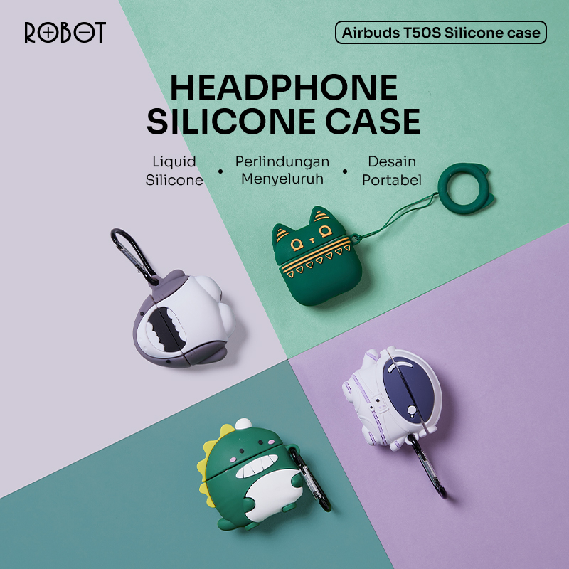 Jual [FOR LIVE] FREE CASING ROBOT TWS Wireless Earphone Airbuds T50S ...