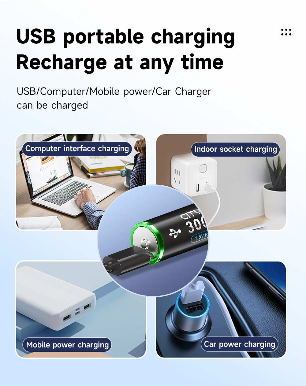 Jual PALO Baterai Cas Isi Ulang 2/4pcs AAA / AA 1.5V Type-C USB ...