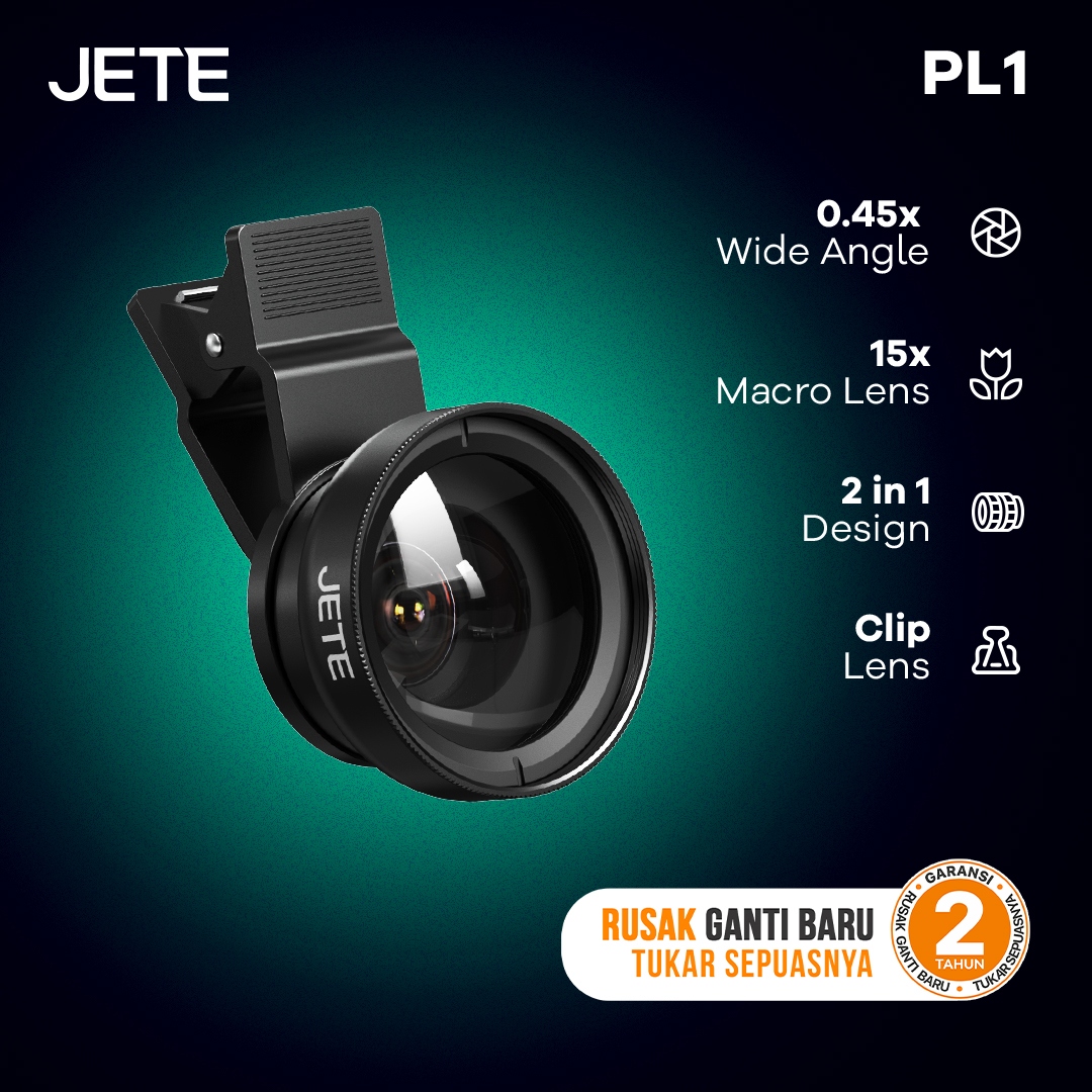Jual JETE PL1 Lensa Wide Angle for Smartphone HP 2in1 0,45x 15x Macro ...