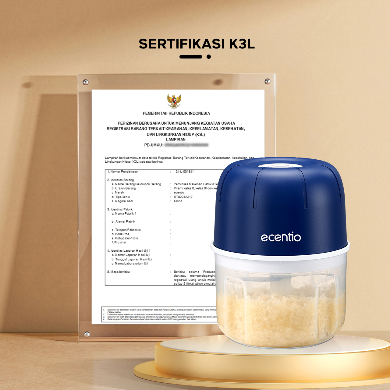 Jual ecentio Mini Chopper Blender Portable 6 bilah pisau Bumbu kapsul ...