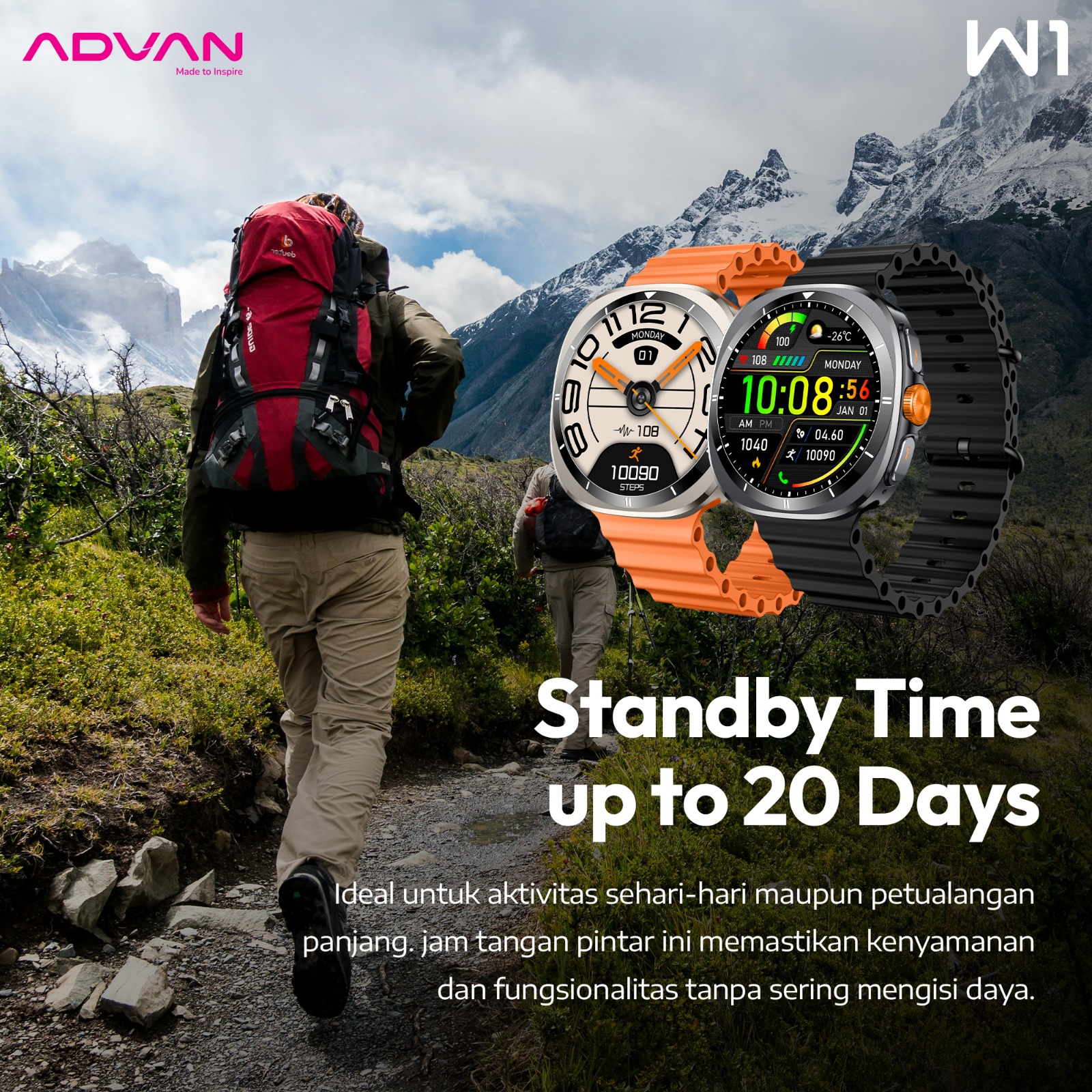 Jual [NEW LAUNCH] ADVAN Smartwatch W1 | 1.43" Inch Amoled Display ...