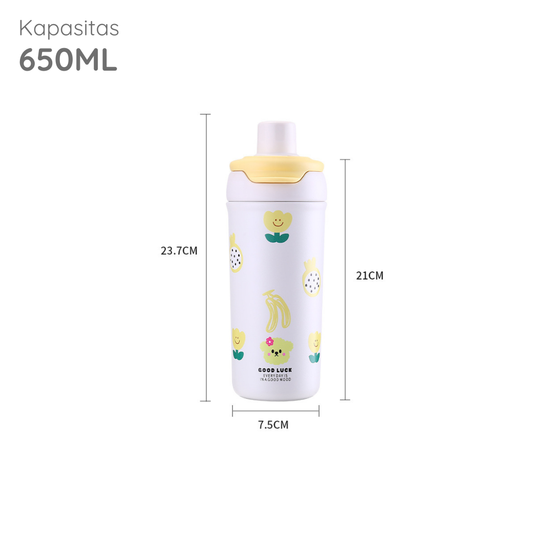 Jual FUNNYCOOK Tumbler Botol Minum Aesthetic Lucu 650ML Anti Tumpah dan ...