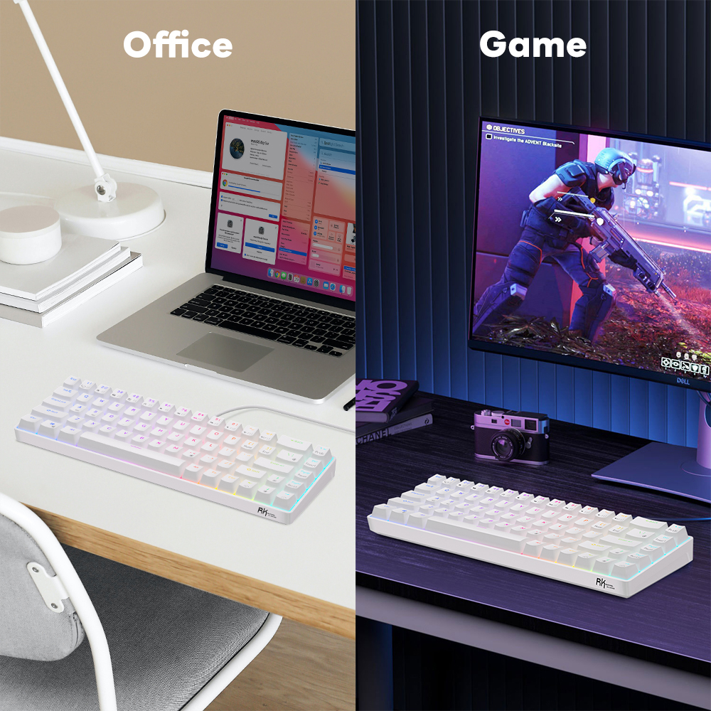 Jual RK Royal Kludge RK68 RGB White 68 Keys Wired keyboard | Shopee ...