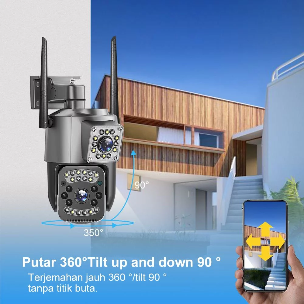 Jual V380 Pro Outdoor Dual Lens CCTV 8MP Smart Wifi PTZ Panoramic Auto ...