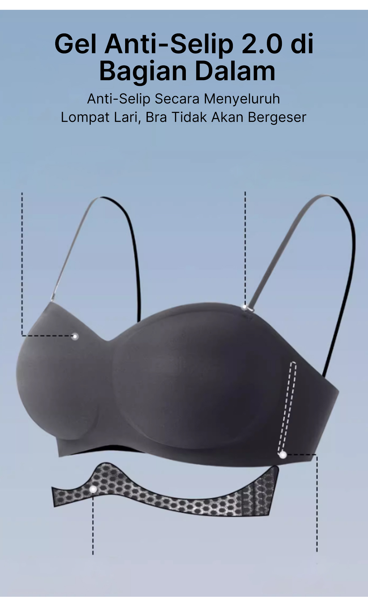 Jual Greney-Bra Kemben Logo Penuh Dengan Gel Anti-Selip Tanpa Jejak dan ...