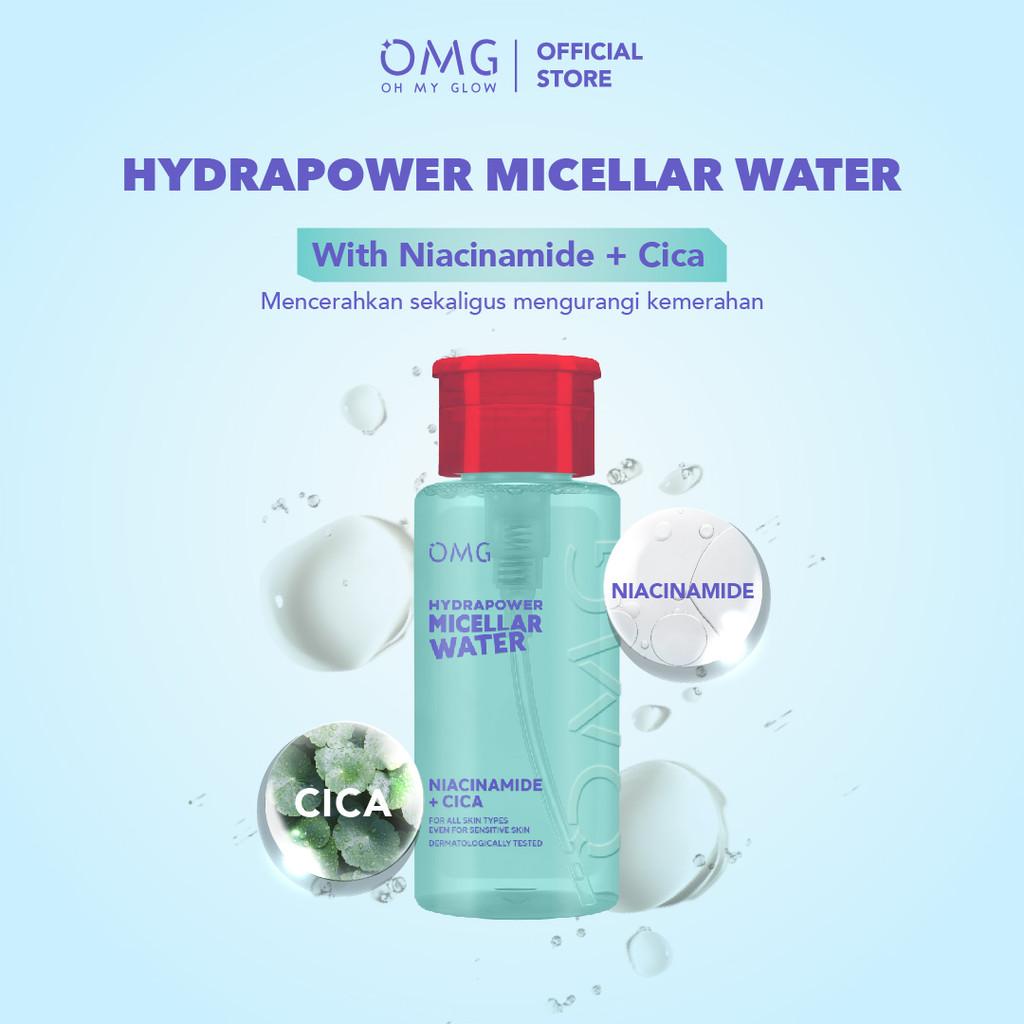 Jual OMG Oh My Glow Hydrapower Micellar Water 65ml and 300ml/Pembersih ...
