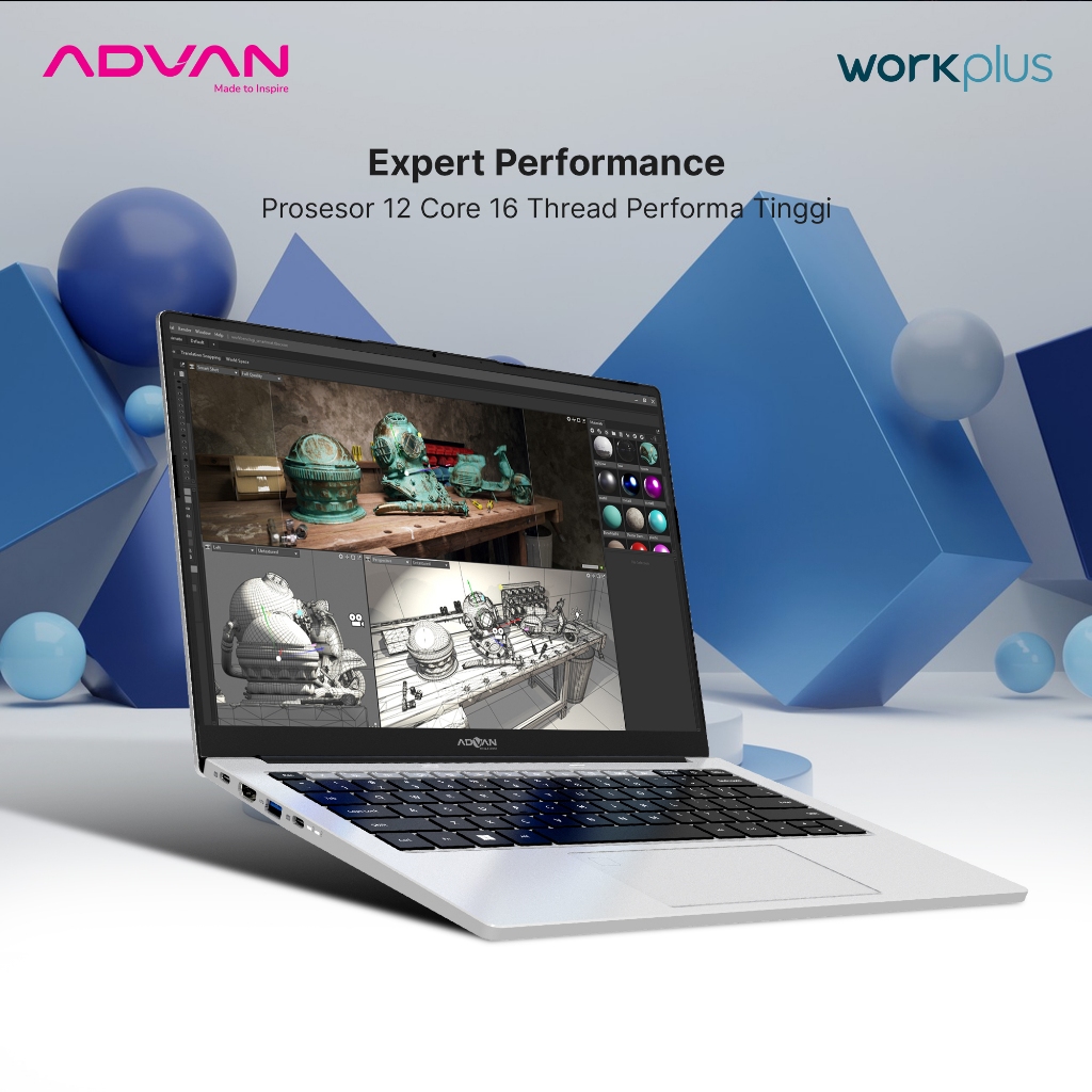 Jual ADVAN Laptop Workplus | Intel i5 12600H | Intel iRIS Xe | 14'' FHD ...